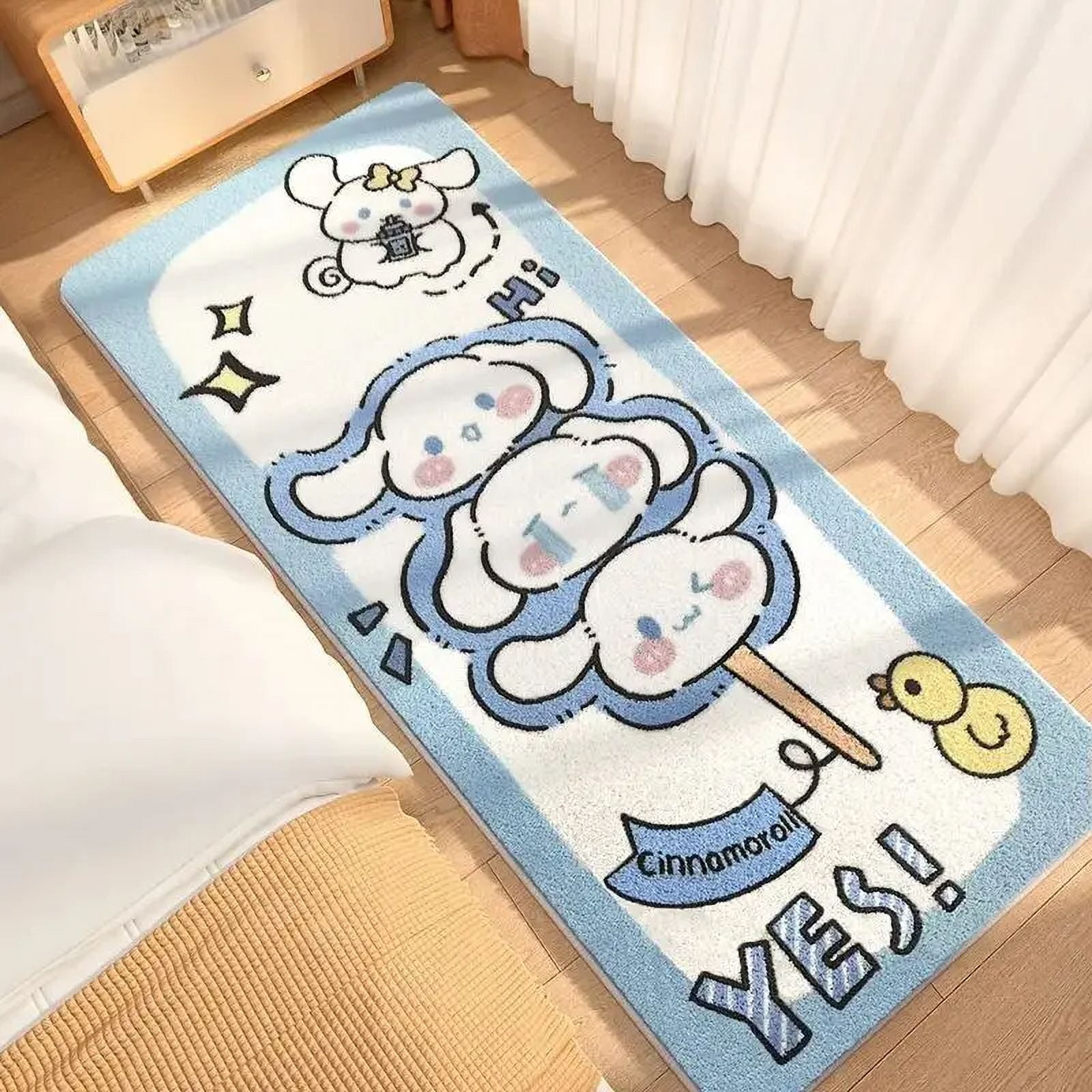 Kawaii Rugs for Bedroom Plush Fluffy Pochacco Melody Cinnamoroll Kuromi ...