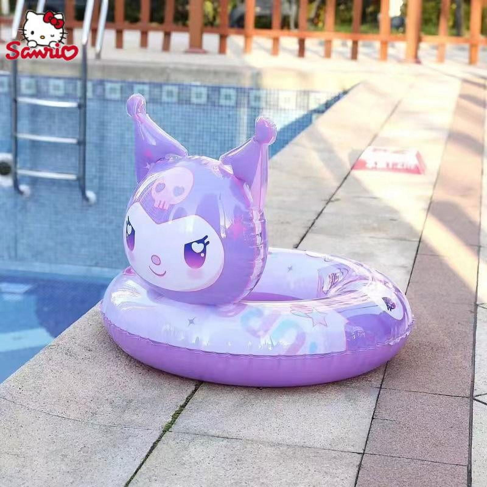 Kawaii Sanrio Anime Inflatable Swimming Ring Cute Kids Kuromi My Melody ...