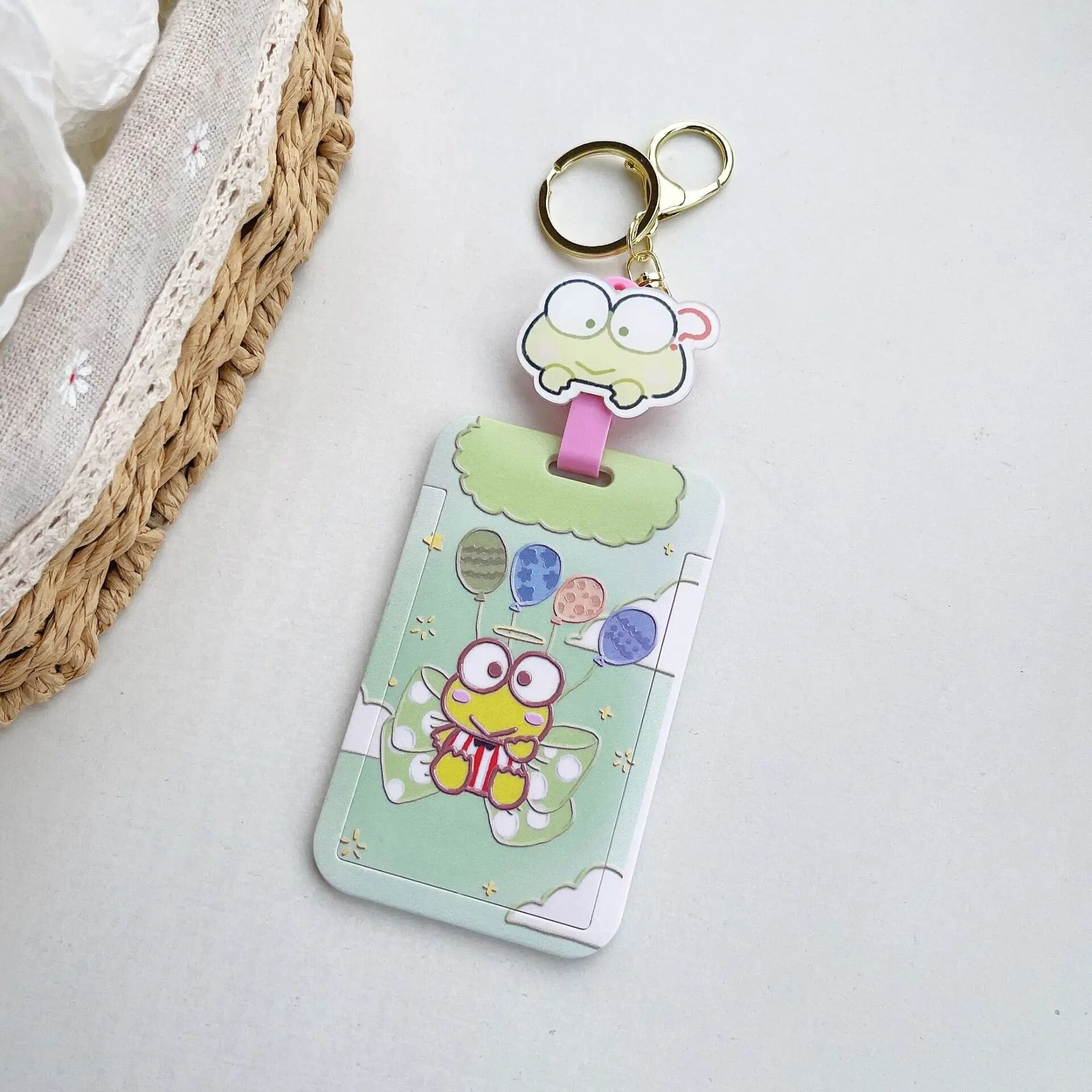 Kawaii Sanrio Anime Keychain Retractable Card Holder Hello Kitty Kuromi ...