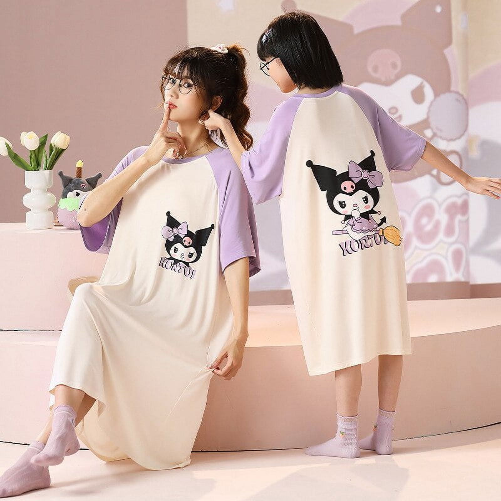 Kawaii Sanrio Anime Kuromi Kids Pajamas Dress Cartoon Cinnamoroll Girls ...