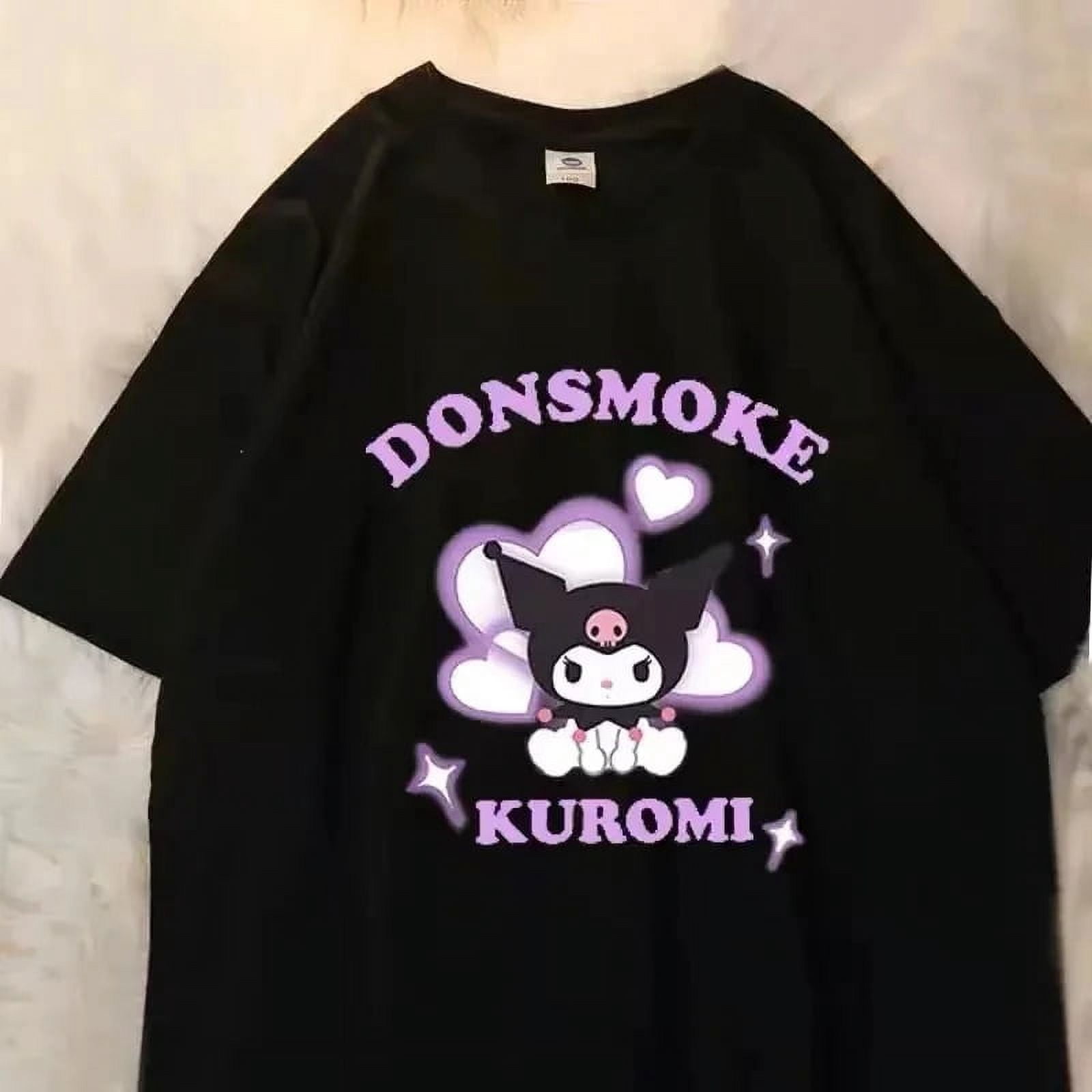 Kawaii Sanrio Anime Print T-Shirts Womens Kuromi Cinnamoroll Cartoon ...