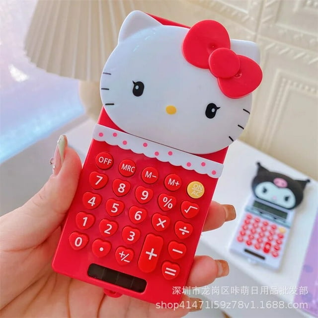 Kawaii Sanrio Anime Solar Calculator Cute Kuromi Hello Kitty Portable ...