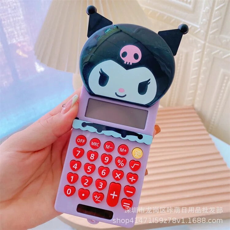 Kawaii Sanrio Anime Solar Calculator Cute Kuromi Hello Kitty Portable ...