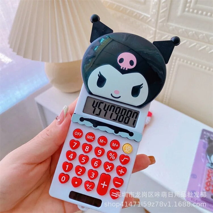 Kawaii Sanrio Anime Solar Calculator Cute Kuromi Hello Kitty Portable ...