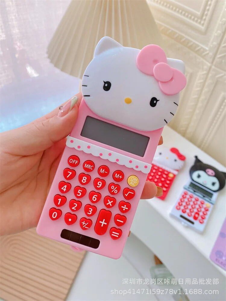 Kawaii Sanrio Anime Solar Calculator Cute Kuromi Hello Kitty Portable ...