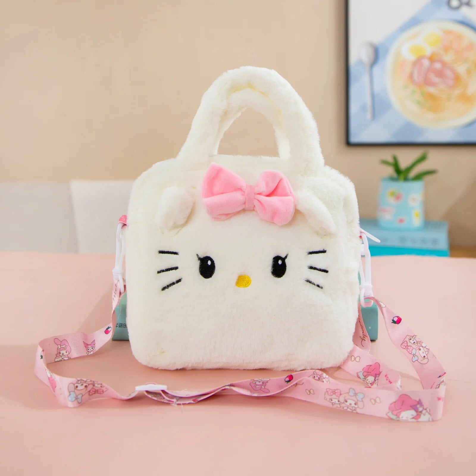 Kawaii Sanrio Bag Kuromi Plush Shoulder Bag My Melody Hello Kitty ...