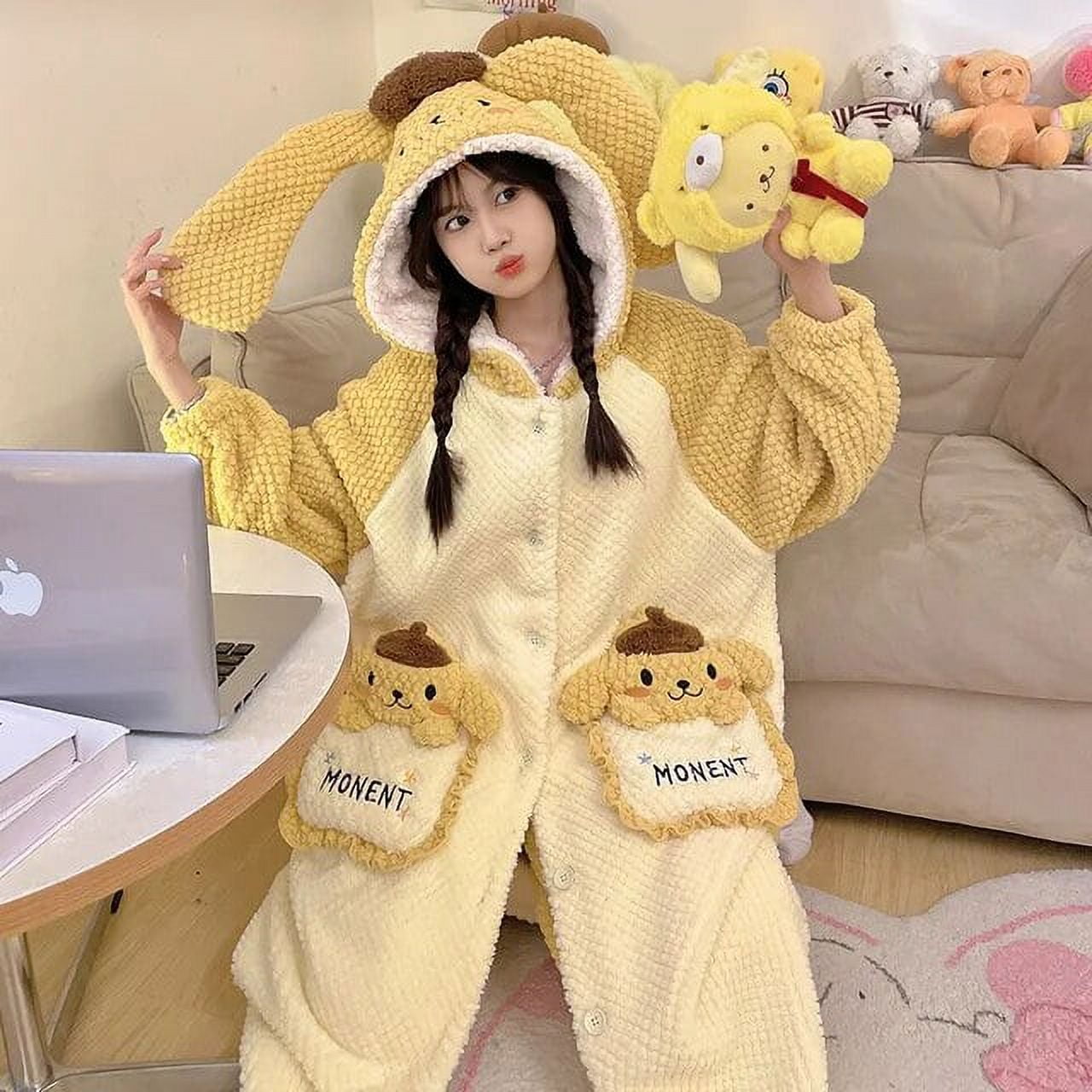 Kawaii Sanrio Cartoon Kuromi Hellokitty Pajama Anime Cinnamoroll