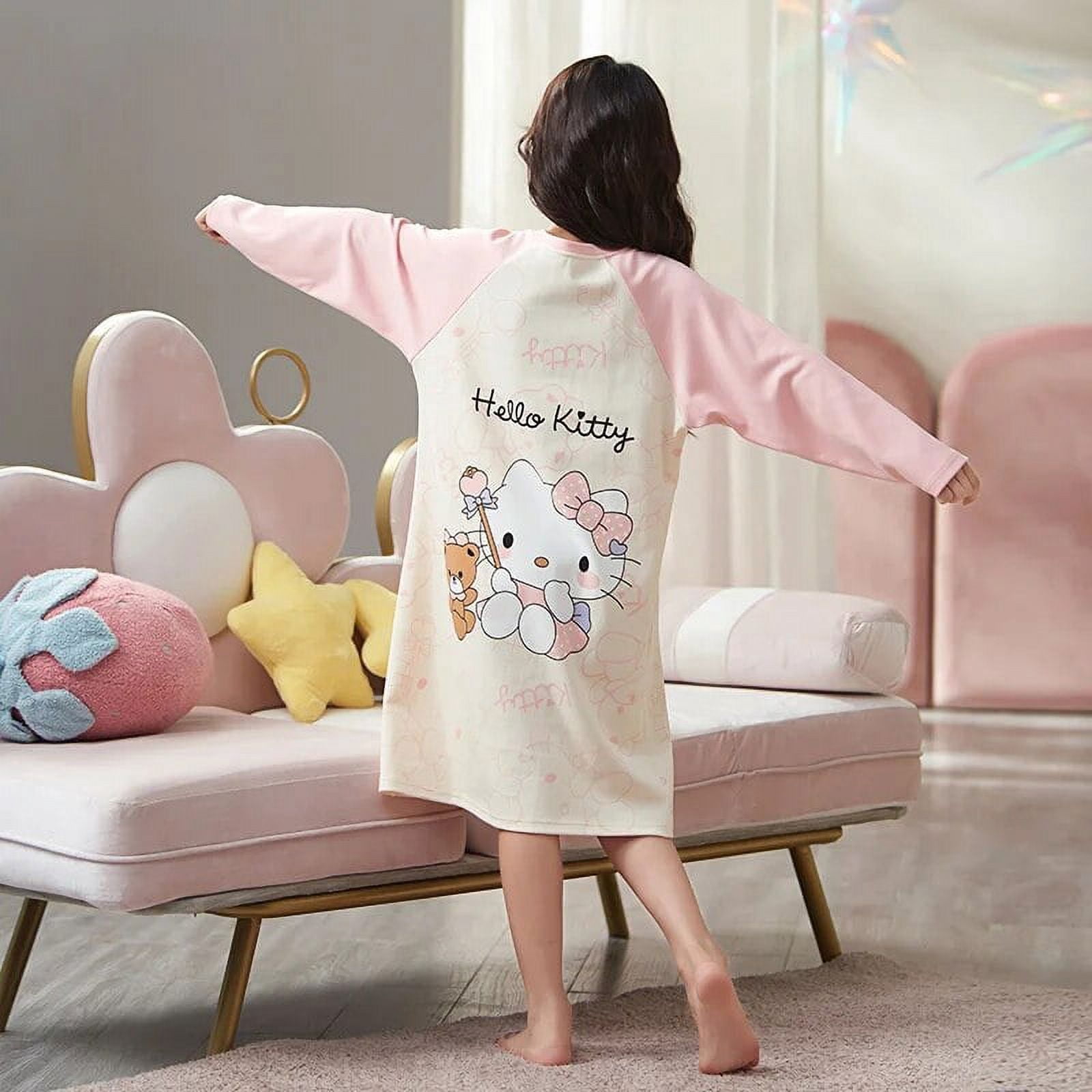 Kawaii Sanrio Children Cartoon Nightgown Hello Kitty Cinnamoroll ...