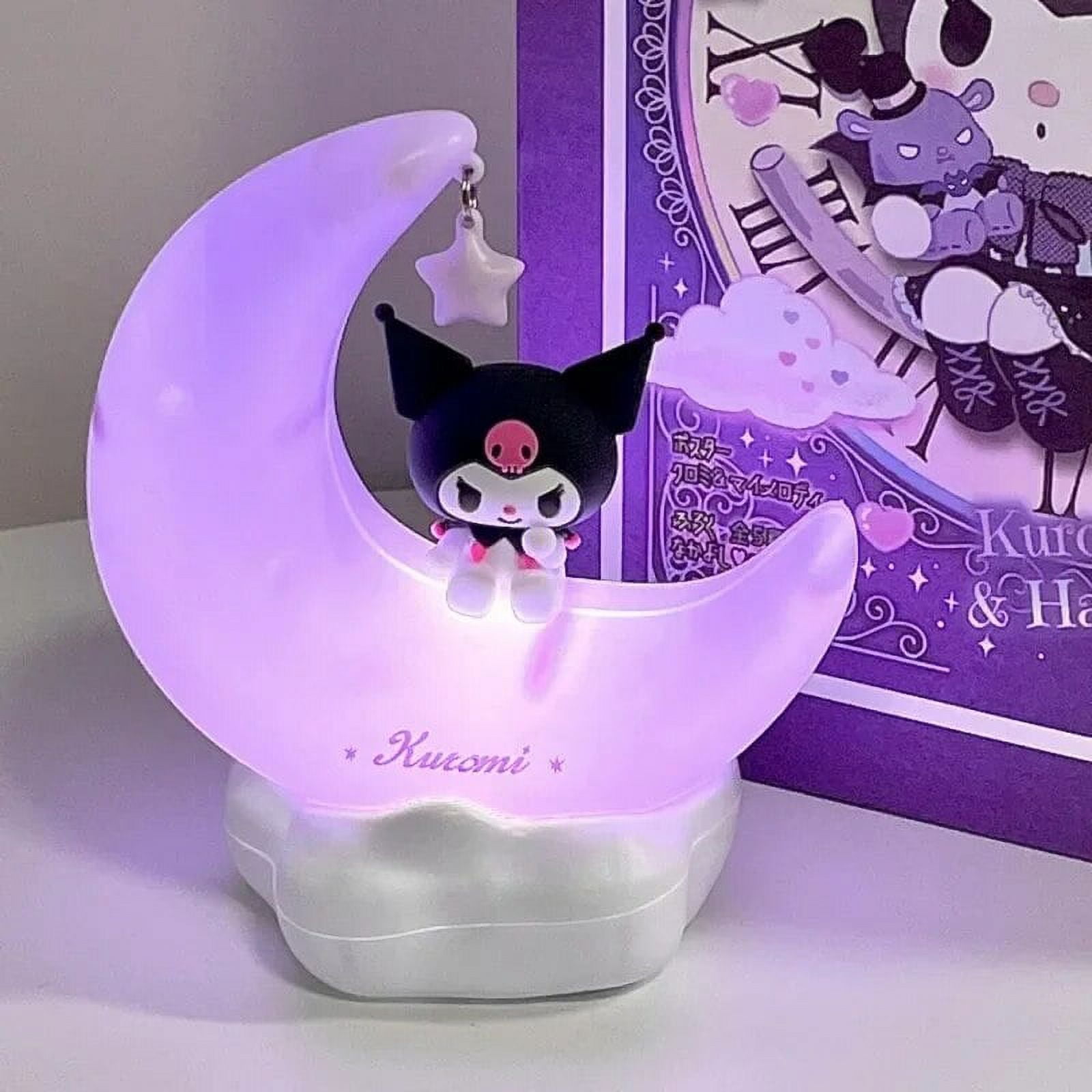 Kawaii Sanrio Cinnamoroll Kuromi Melody Anime Night Light Crescent Moon ...