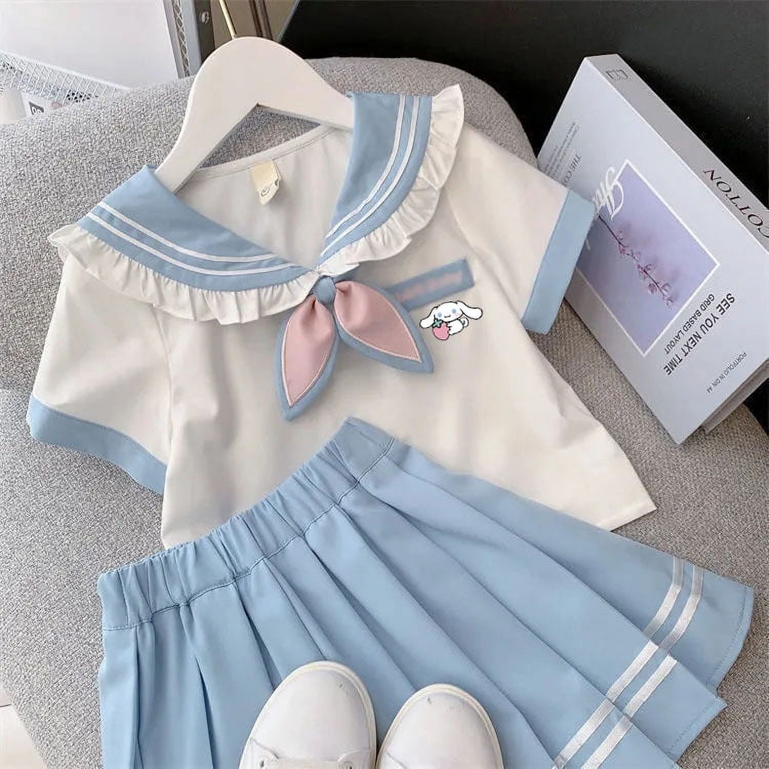 Kawaii Sanrio Cinnamoroll My Melody Kids Cartoon Jk Skirt Set College ...