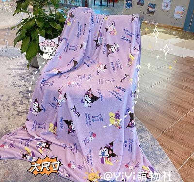 Kawaii Sanrio Coral Wool Blanket Kuromi Hello Kitty Office Lunch Break ...
