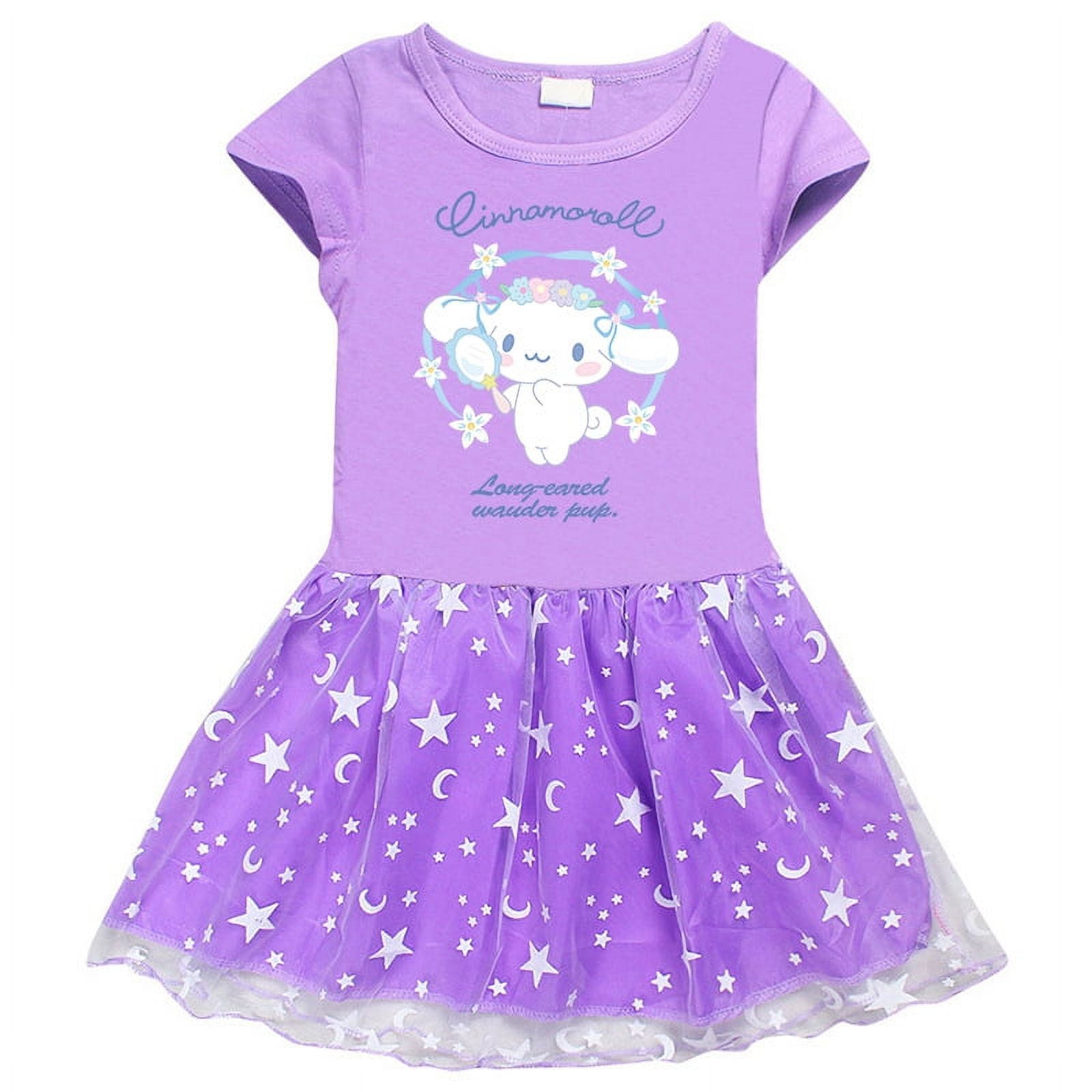 Kawaii Sanrio Cotton Dress Cartoon Cinnamoroll Summer Casual Princess ...