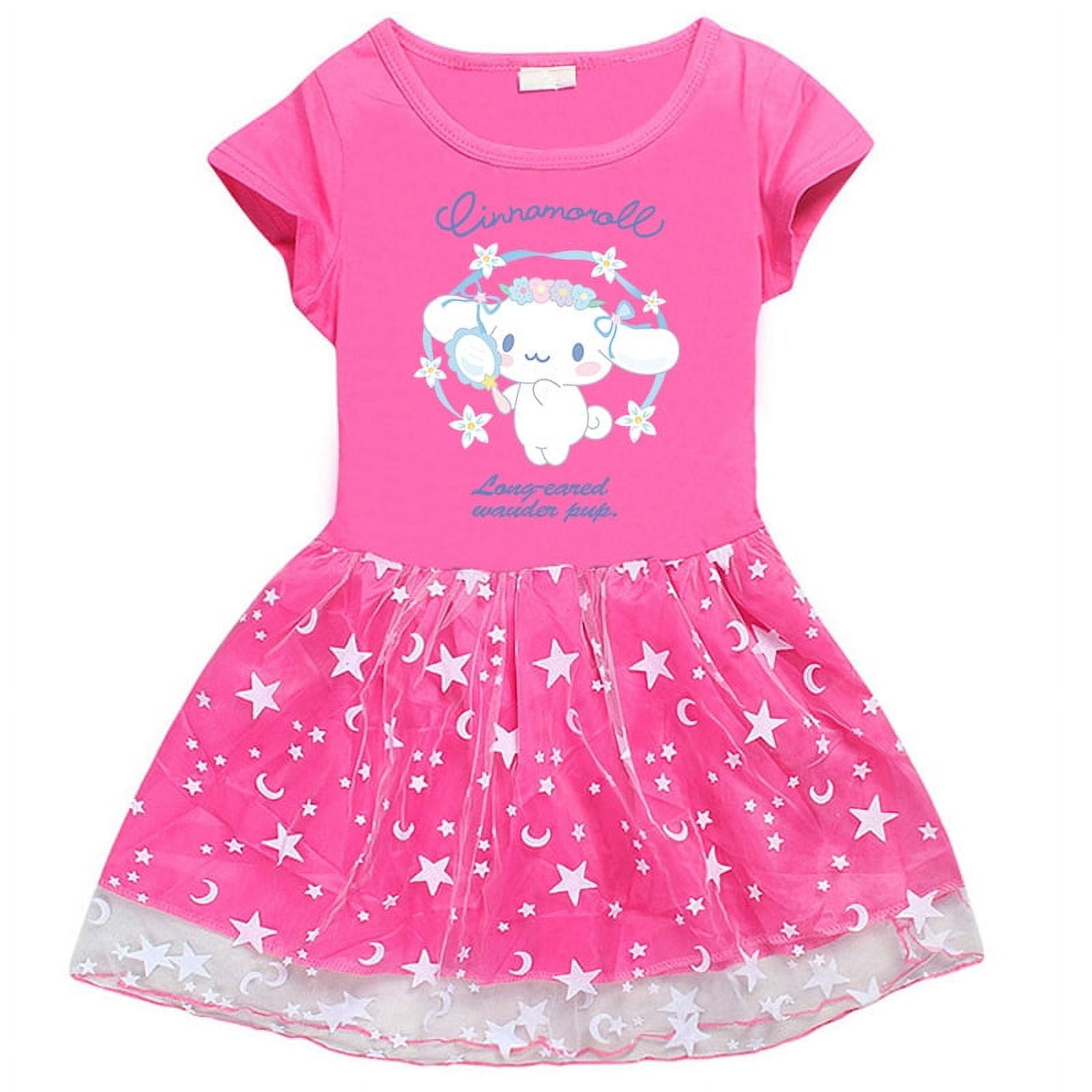 Kawaii Sanrio Cotton Dress Cartoon Cinnamoroll Summer Casual Princess ...