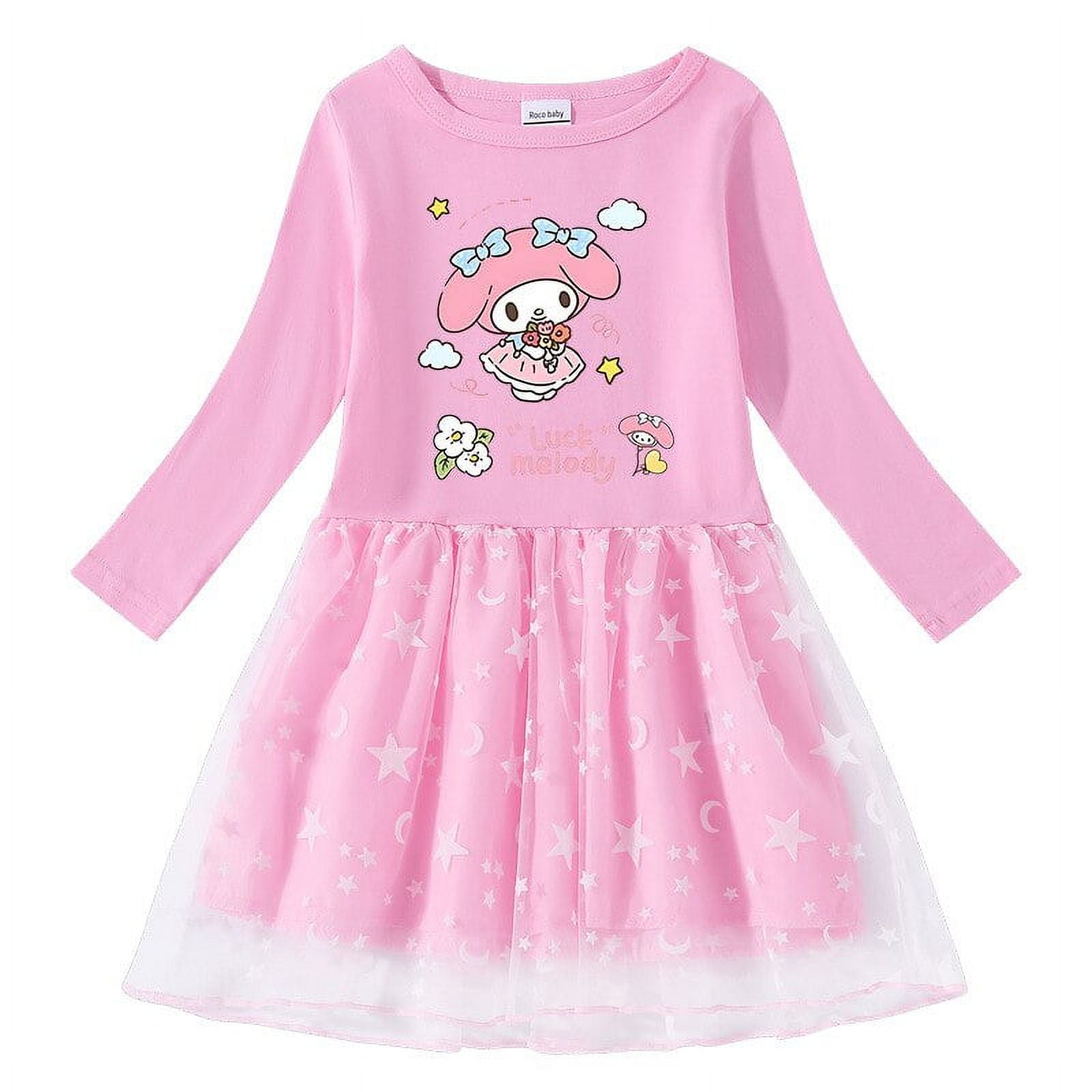 Kawaii Sanrio Cotton Y2K Kids Dress My Melody Autumn Casual Princess ...