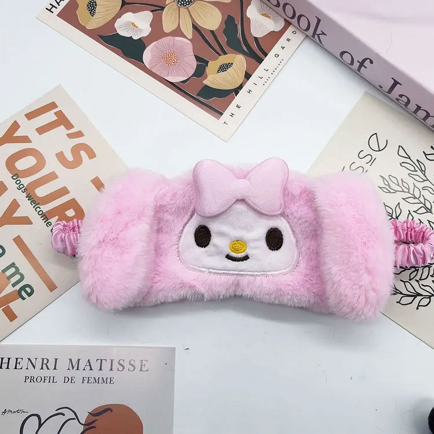 Kawaii Sanrio Eye Masks Plush Cartoon Hello Kitty Melody Kuromi Sleep ...