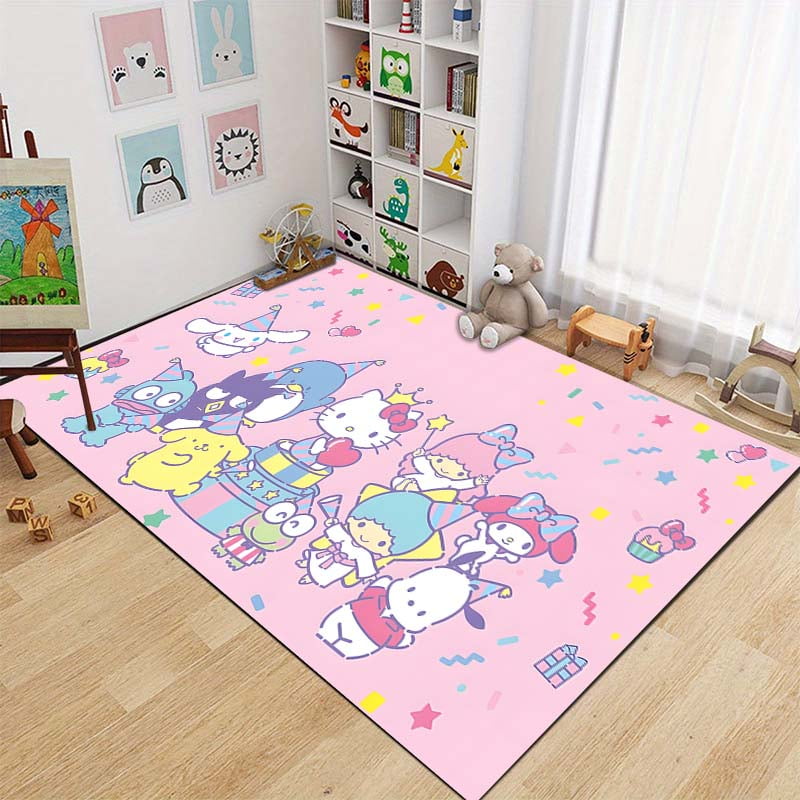 Kawaii Sanrio Family Printing Carpet for Girls Room Living Room Bedroom ...