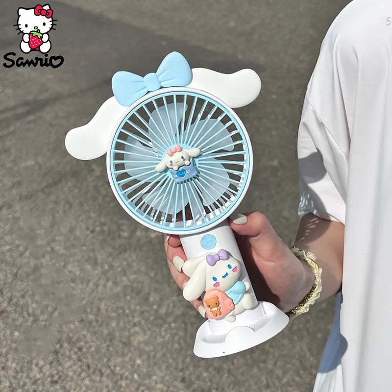 Kawaii Sanrio Fan Kuromi Mobile Phone Stand Cinnamoroll Mini Fan ...