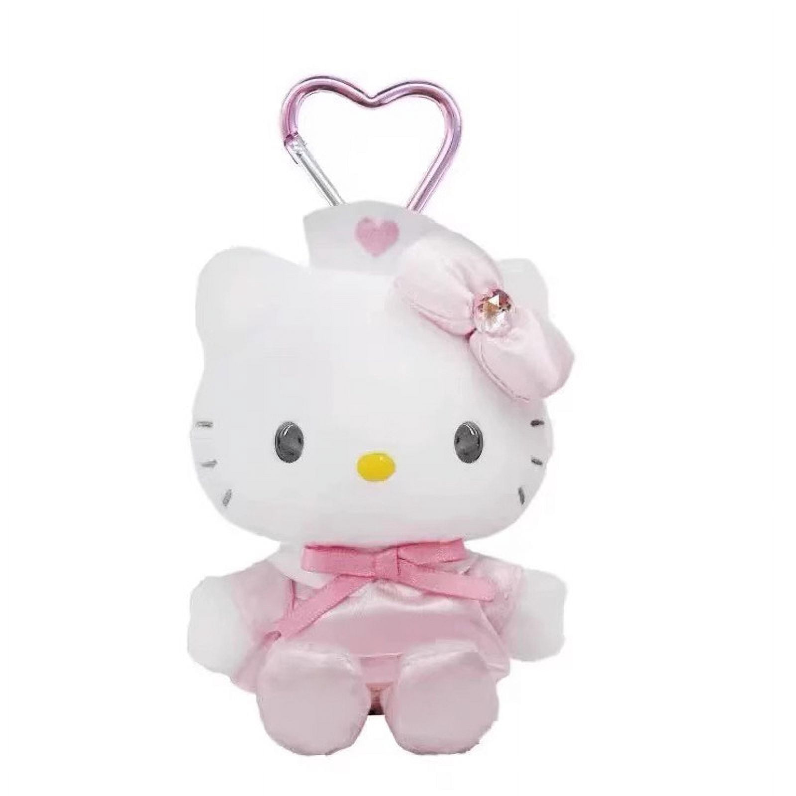 Kawaii Sanrio Hello Kitty Angel Nurse Plush Toy Telescopic Keychain ...