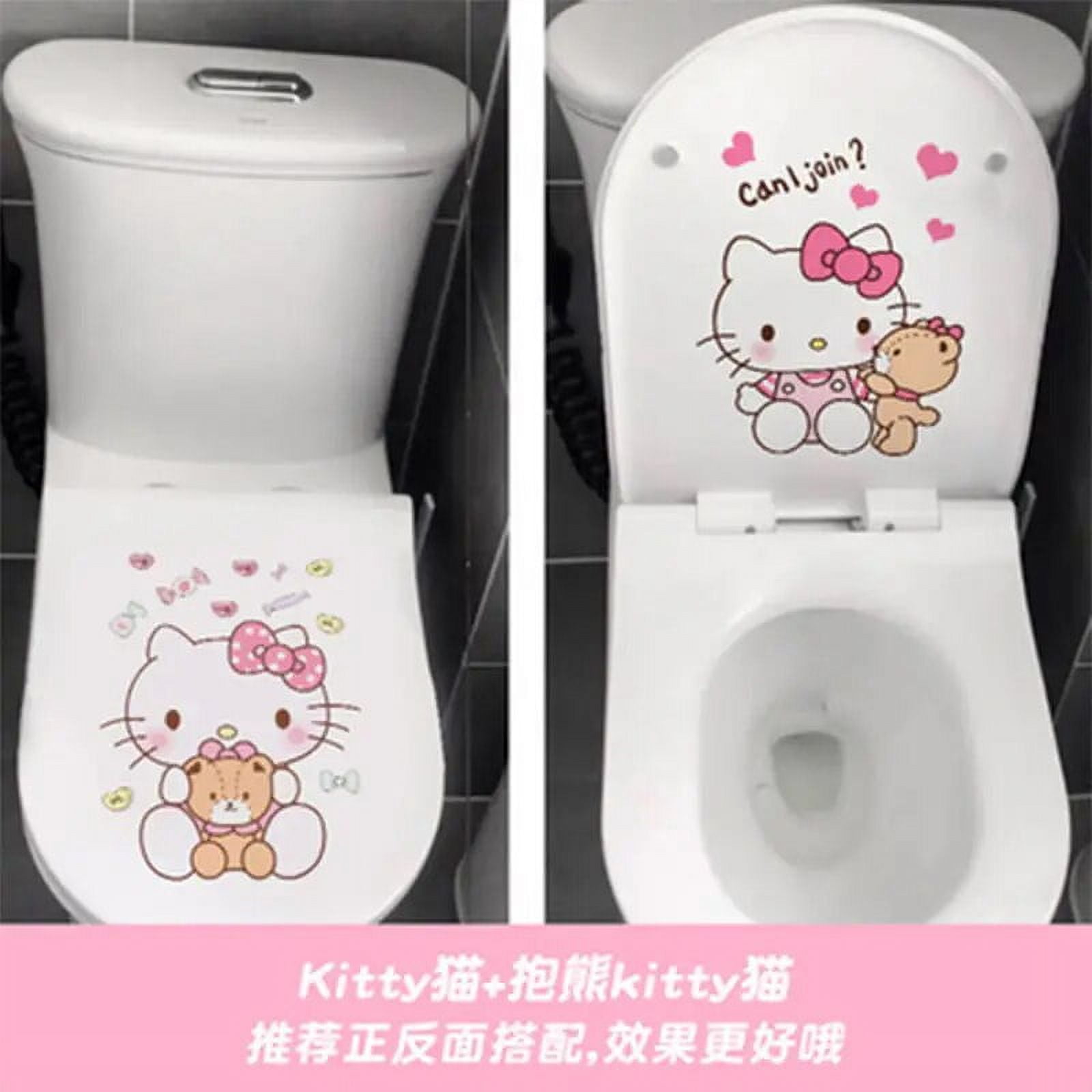 Kawaii Sanrio Hello Kitty Anime Cartoon Toilet Waterproof Toilet Cover ...