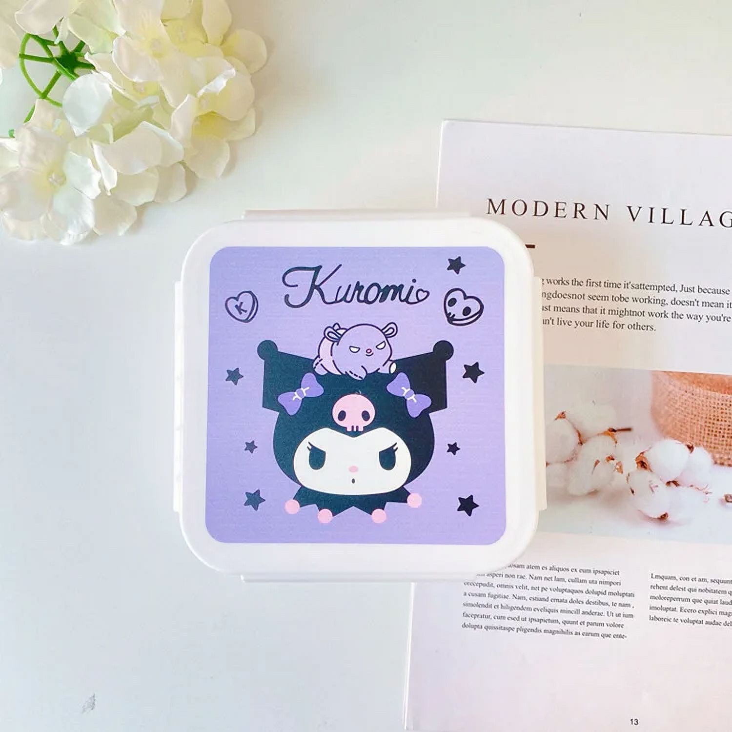 Kawaii Sanrio Hello Kitty Cartoon Lunch Box Anime Kuromi Lunch Bento ...