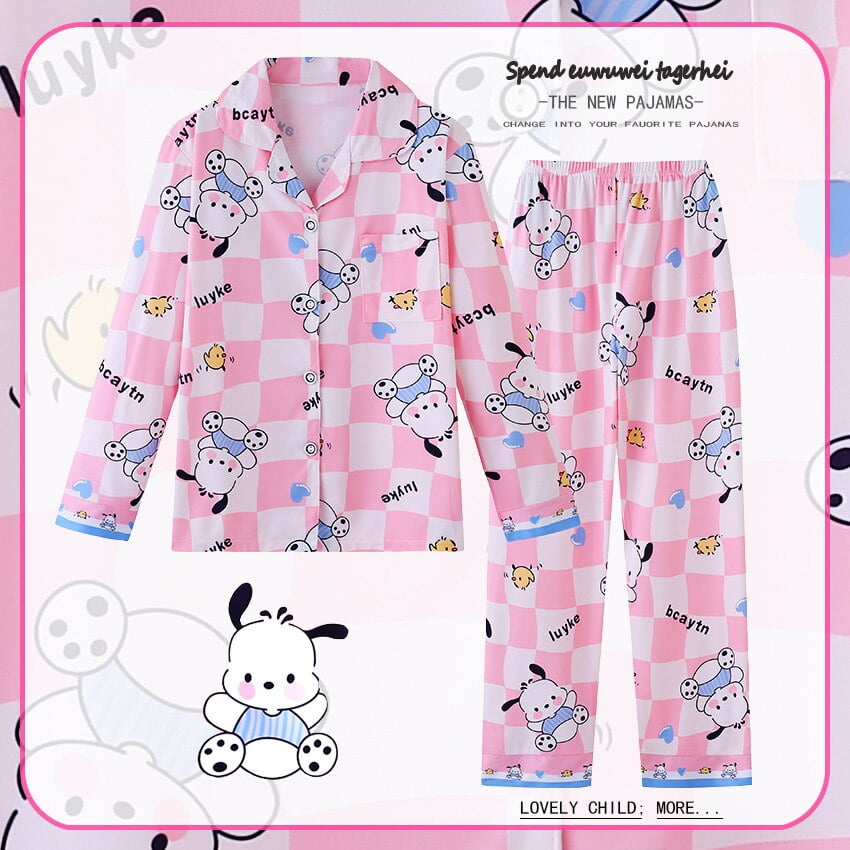 Kawaii Sanrio Hello Kitty Children Pyjamas Kuromi Anime Long Sleeved ...