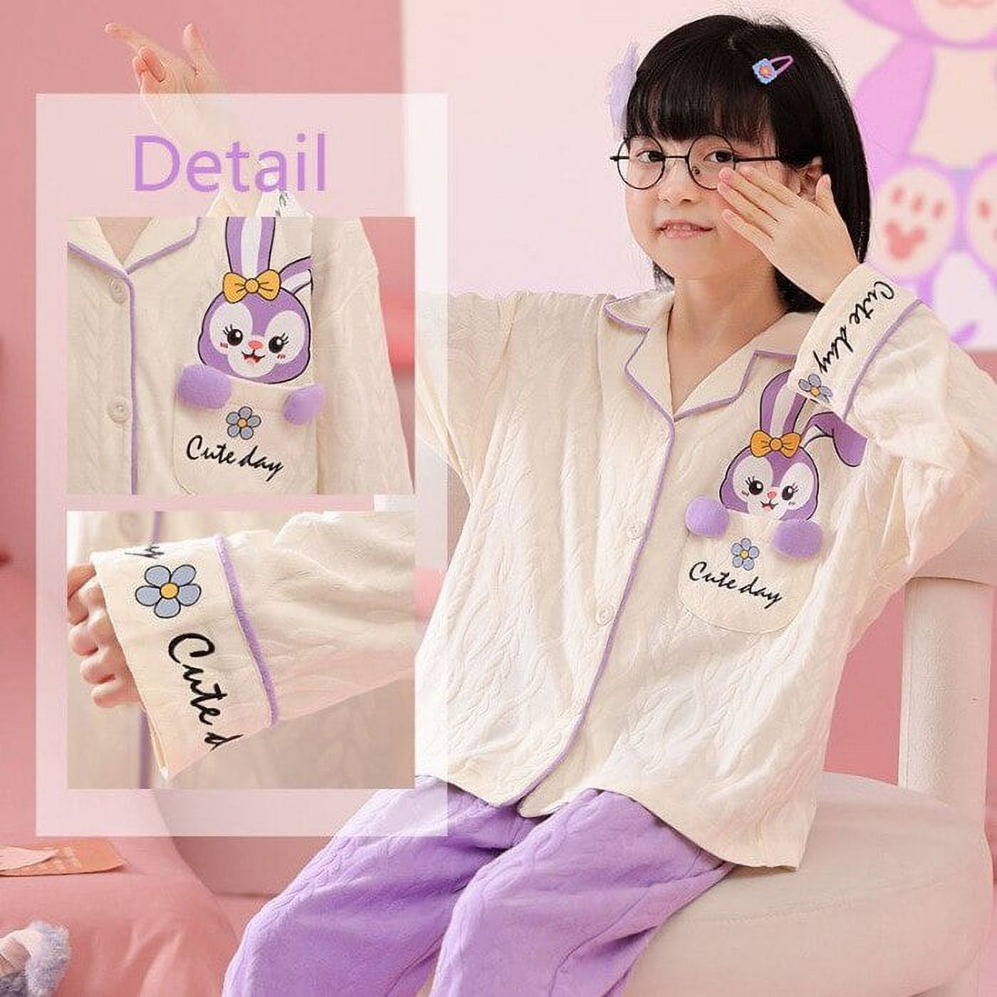 Kawaii Sanrio Hello Kitty Cinnamoroll Children's Long Sleeve Pajamas Cartoon Kuromi Pochacco New ...