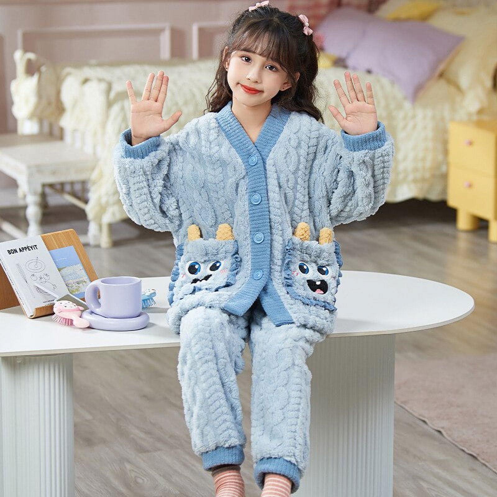 Kawaii Sanrio Hello Kitty Cinnamoroll Kuromi Children Winter Pajamas ...