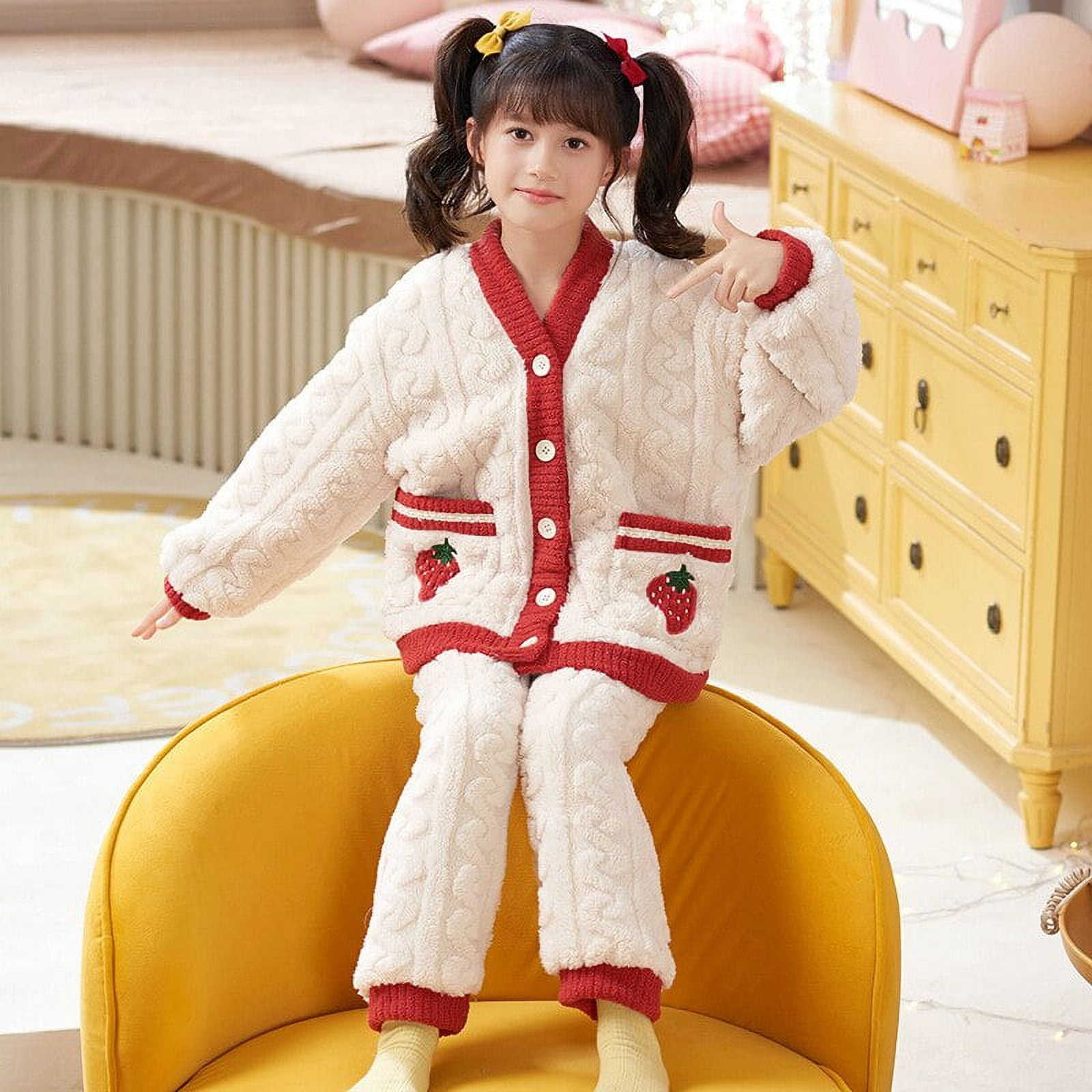 Kawaii Sanrio Hello Kitty Cinnamoroll Kuromi Children Winter Pajamas ...