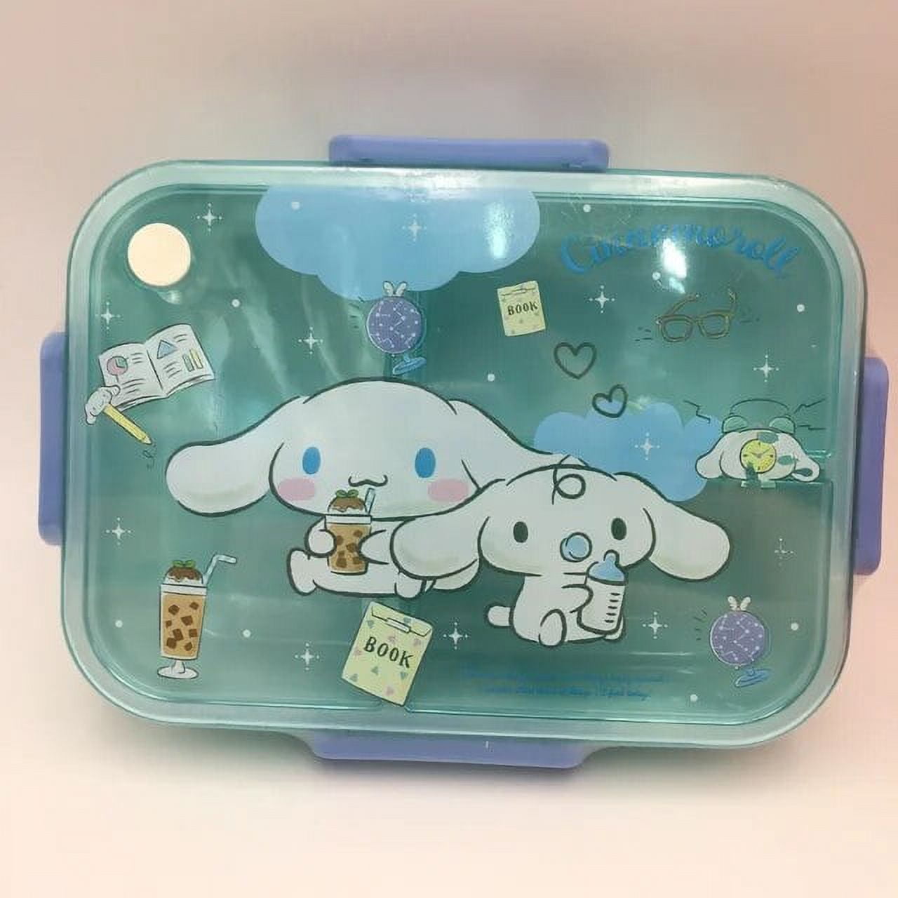 Kawaii Sanrio Hello Kitty Cinnamoroll Separate Plastic Lunch Boxes Kuromi My Melody Bento Box