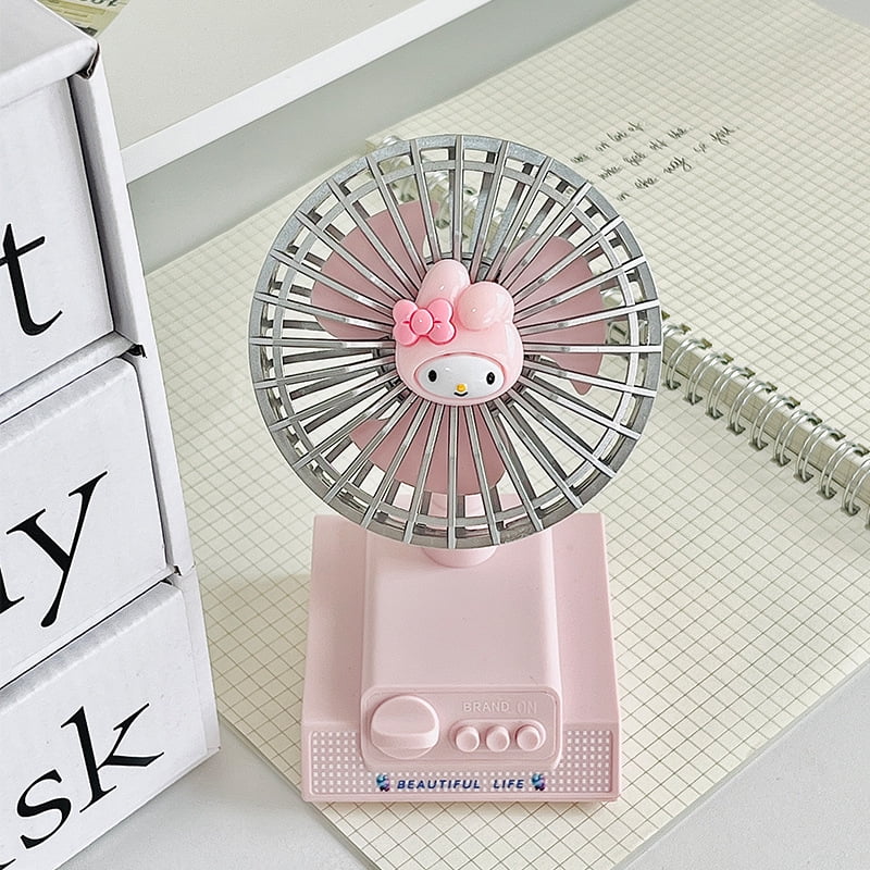Kawaii Sanrio Hello Kitty Fan My Melody Cute Cartoon Dormitory Office Desktop Portable Strong ...