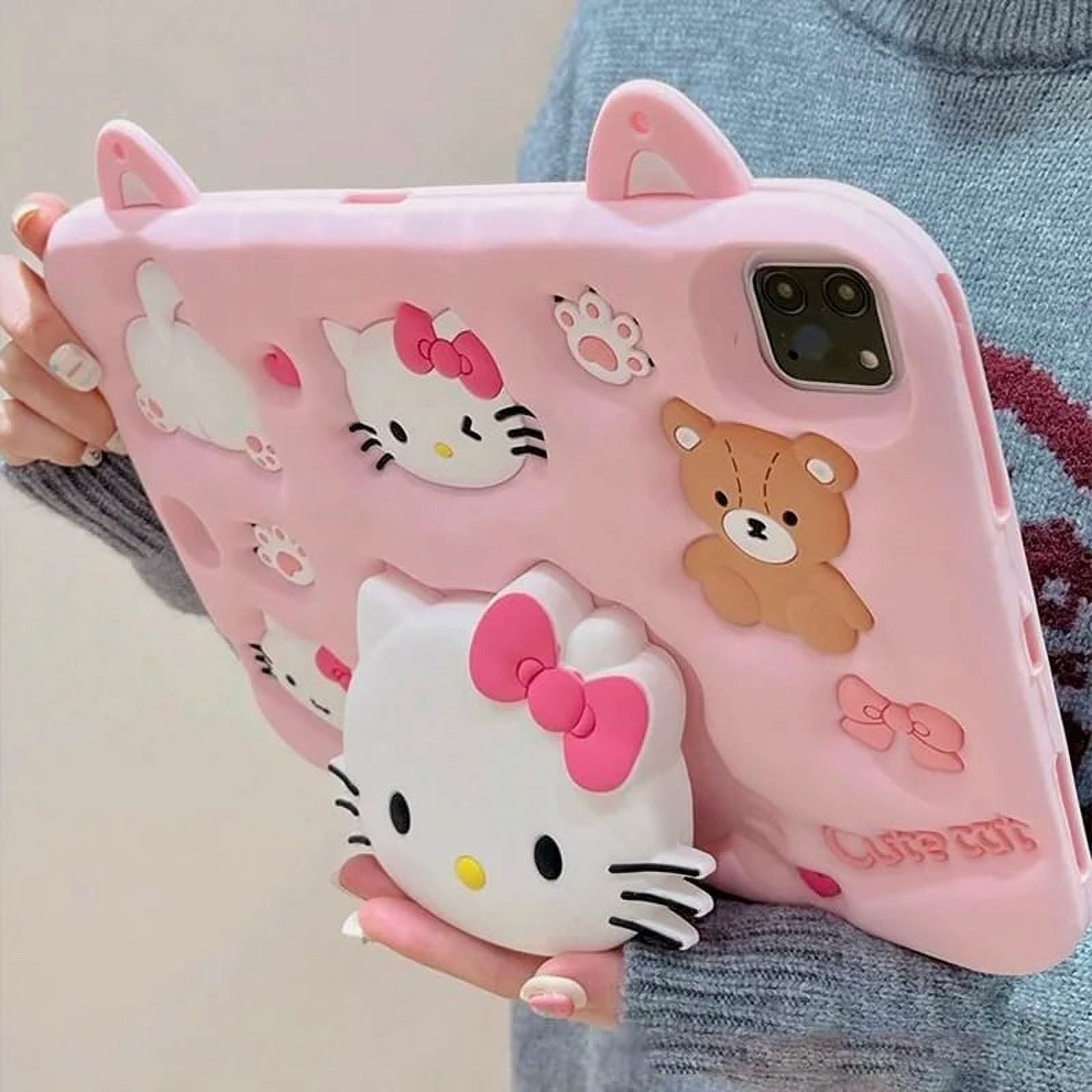 Kawaii Sanrio Hello Kitty IPad Case Cute Cartoon Silica Gel Anti ...