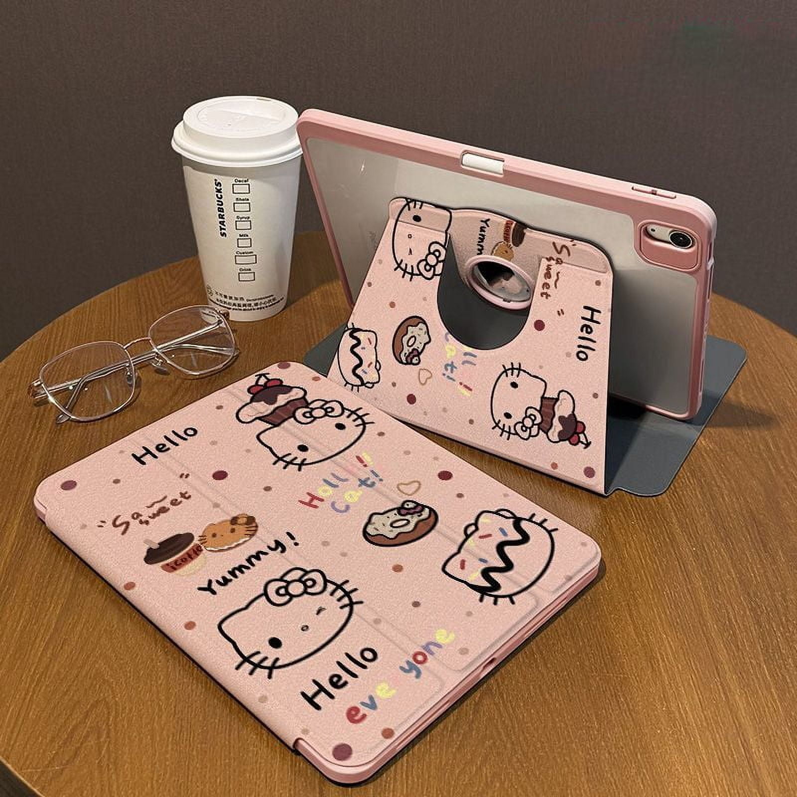 Kawaii Sanrio Hello Kitty Ipad Case Cartoon Tri-Fold Rotating Ipad case Pro11 inch Acrylic 10th ...