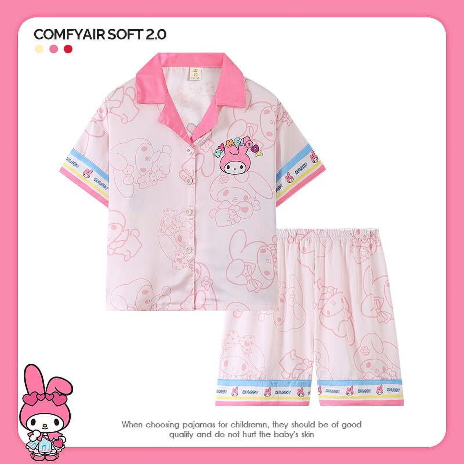 Kawaii Sanrio Hello Kitty Kuromi Cinnamoroll Children's Cartoon Pajamas ...