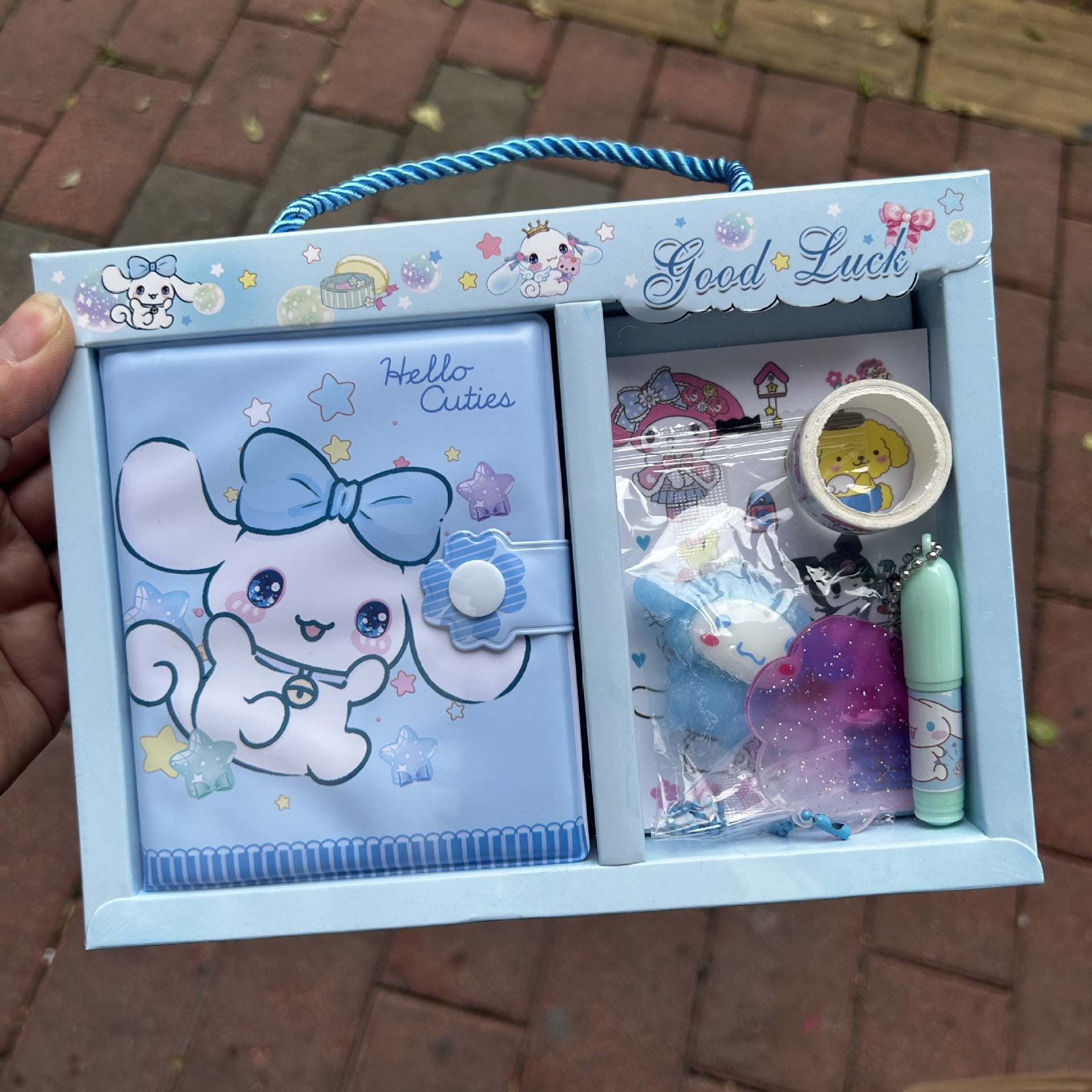 Kawaii Sanrio Hello Kitty Kuromi Cinnamoroll Guka Ledger Gift Box ...