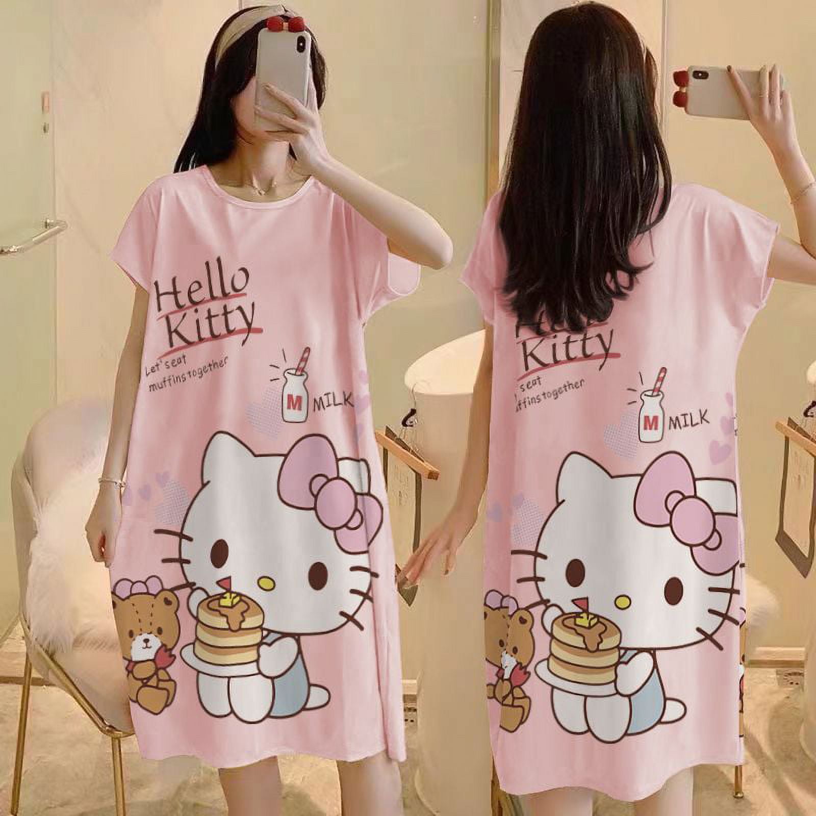 Kawaii Sanrio Hello Kitty Kuromi Cinnamoroll Pochacco Pajamas Summer ...