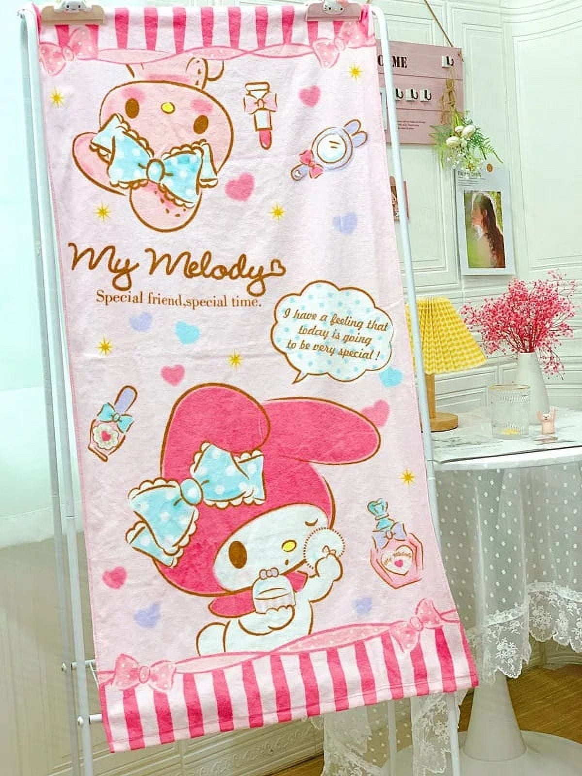 Kawaii Sanrio Hello Kitty Kuromi My Melody Cinnamoroll Bath Towel Pure ...