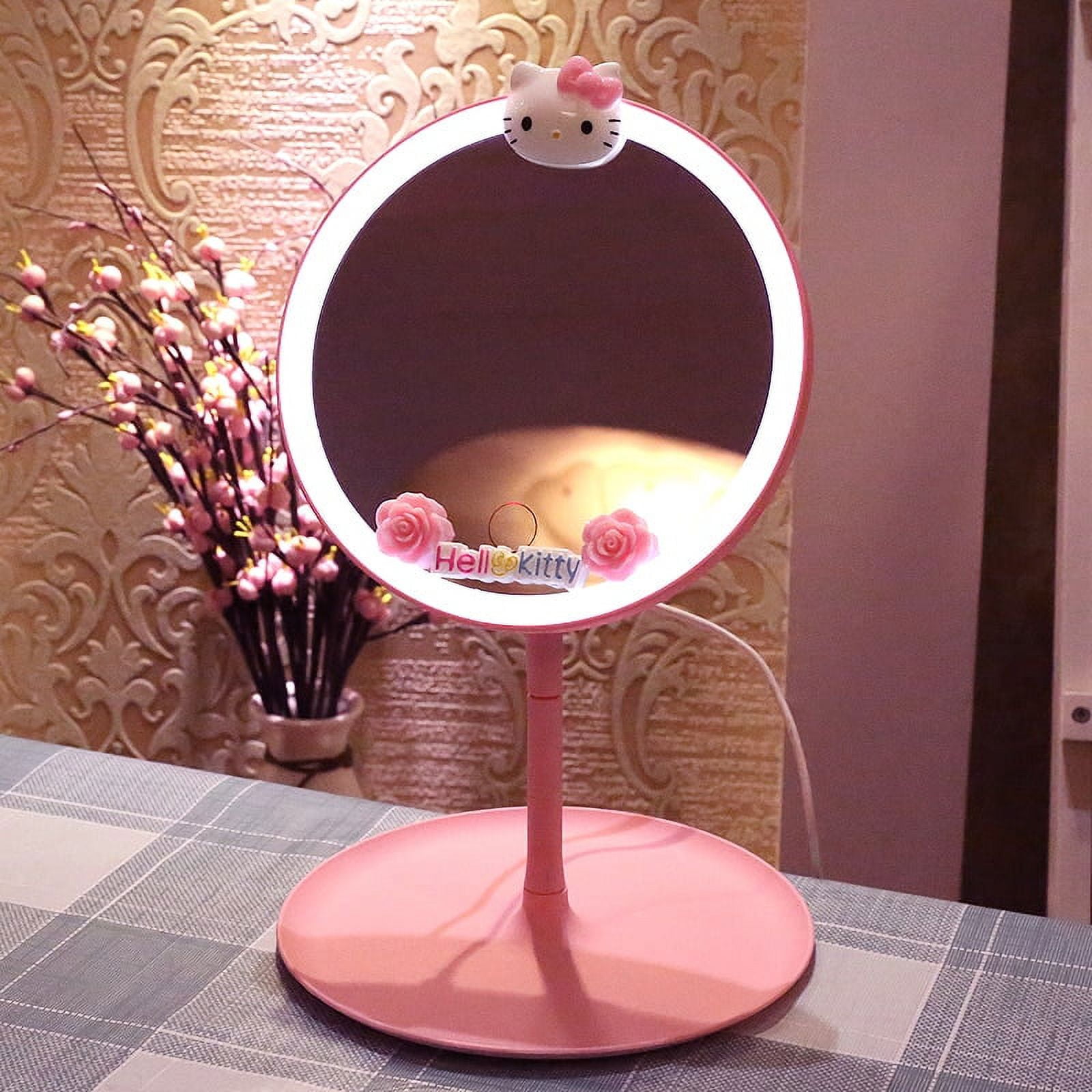 Kawaii Sanrio Hello Kitty Led Mirror Anime Figure Intelligent Desktop ...