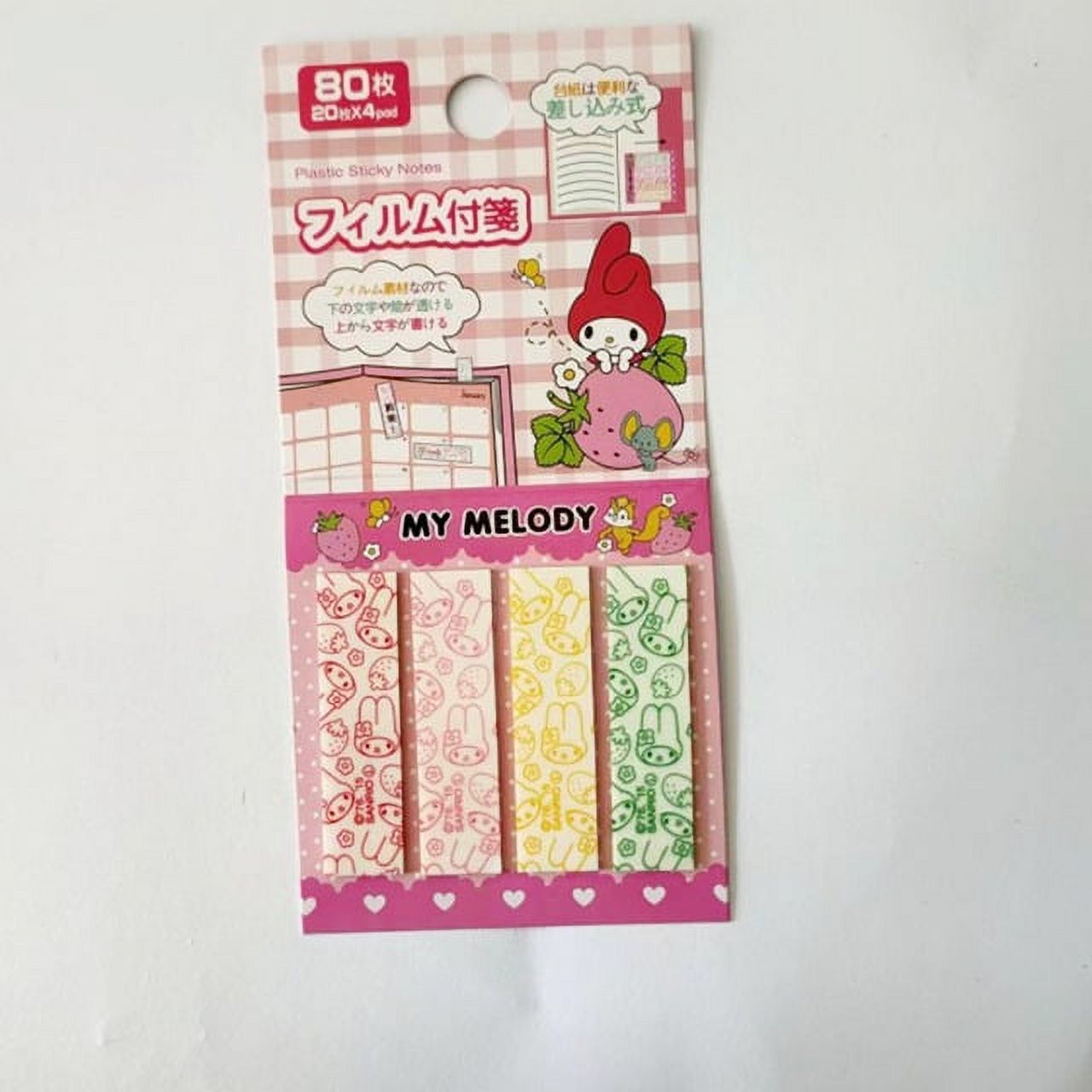 Kawaii Sanrio Hello Kitty Melody Index Sticker Anime Rectangular Sticky ...