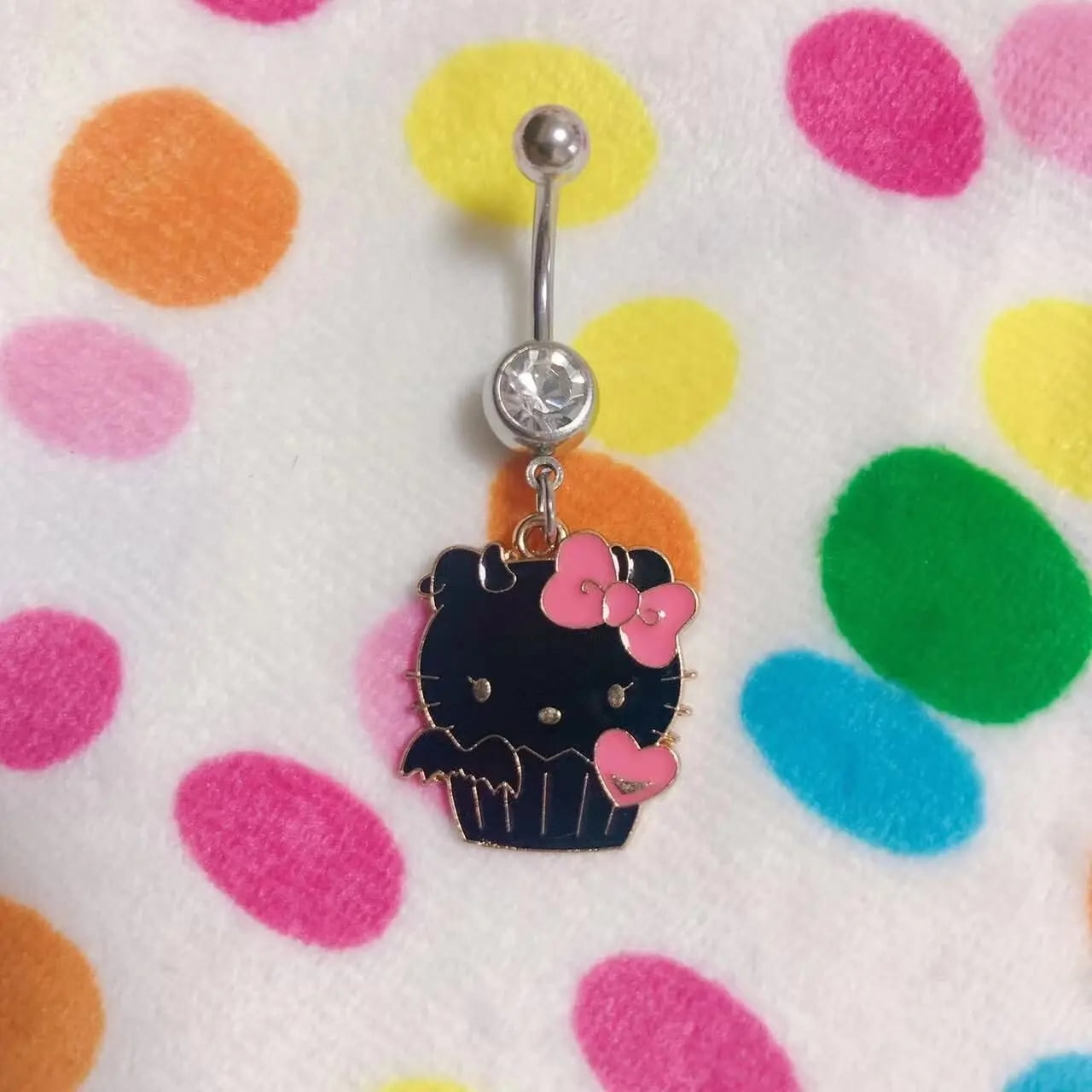 Kawaii Sanrio Hello Kitty Navel Nail Belly Button Ring Female New Fashion Sexy Y2k Piercing