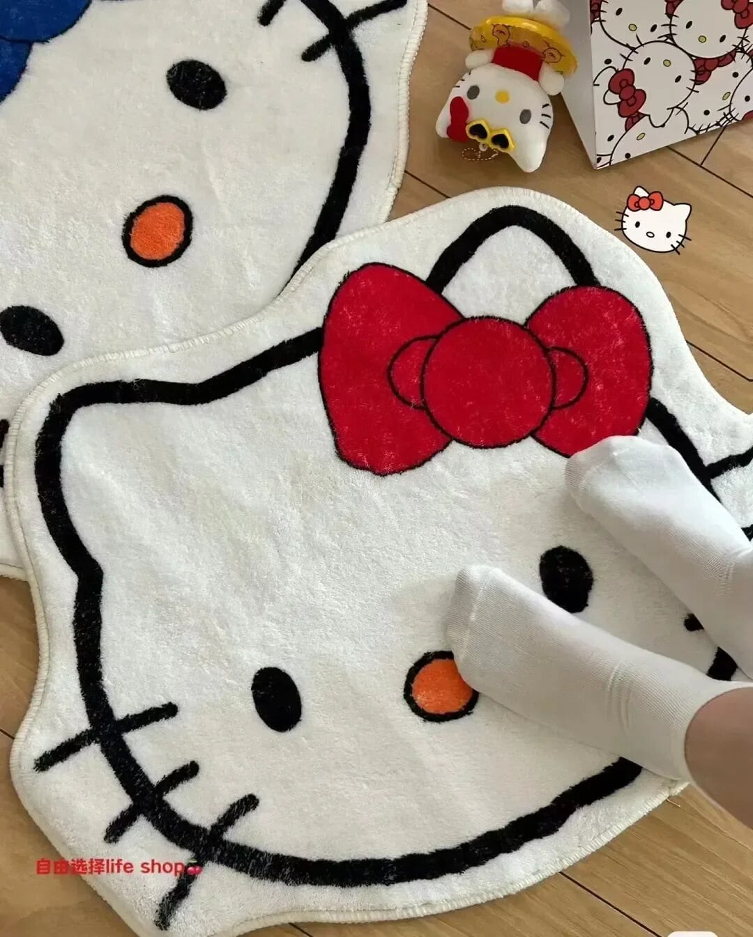 Kawaii Sanrio Hello Kitty Plush Floor Mat Cute Cartoon Non-slip Room ...