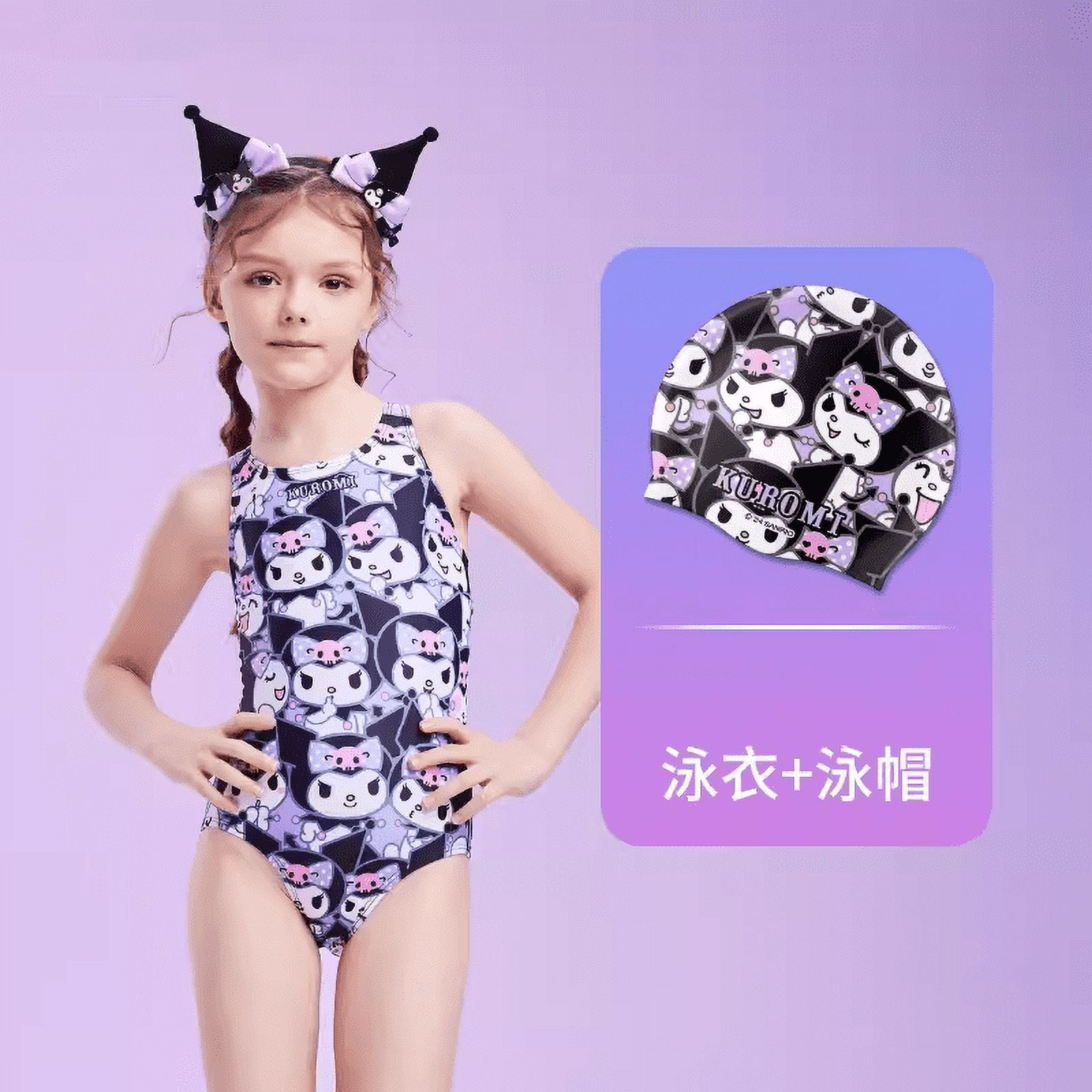 Kawaii Sanrio Hello Kitty Pochacco Kuromi Swimsuit Girl Swim Train ...