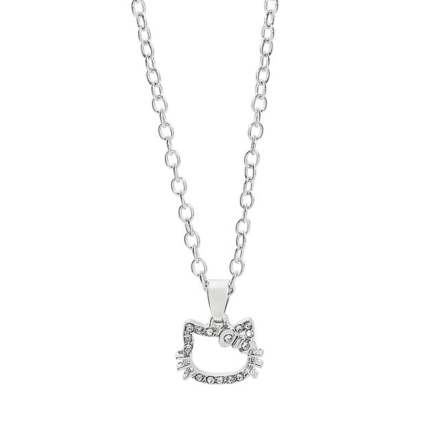 Kawaii Sanrio Hello Kitty Silver Colour Simple Necklace Cartoon Kit ...