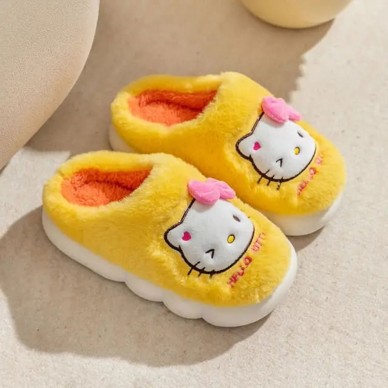 Kawaii Sanrio Hello Kitty Slippers Non-Slip Warm Cute Cartoon Parents ...