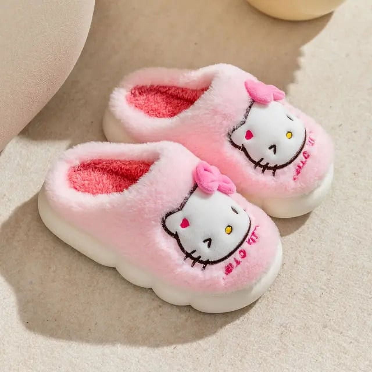 Kawaii Sanrio Hello Kitty Slippers Non-Slip Warm Cute Cartoon Parents ...