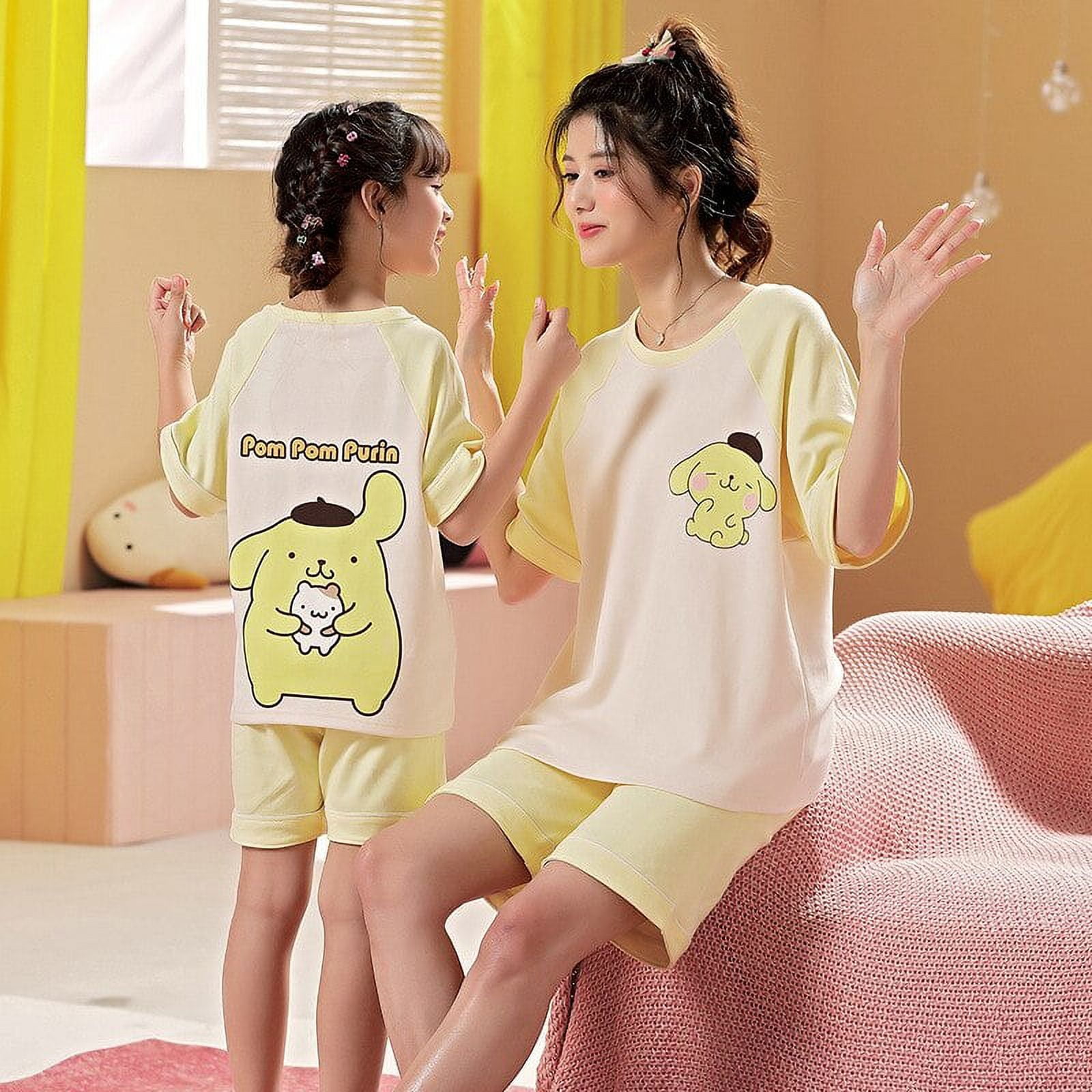 Kawaii Sanrio Hello Kitty Summer Child Thin Pajamas Set Cartoon Cute ...