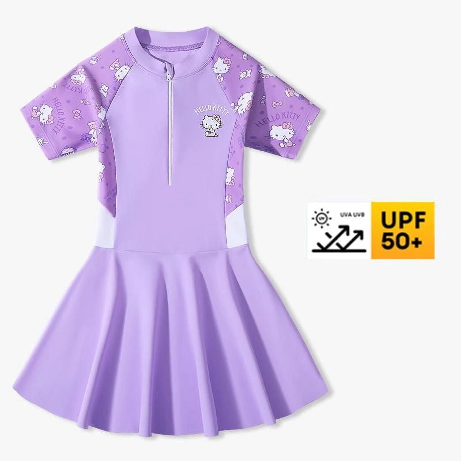 Kawaii Sanrio Hello Kitty Swimsuit Girl Summer Siamese Princess Dress ...