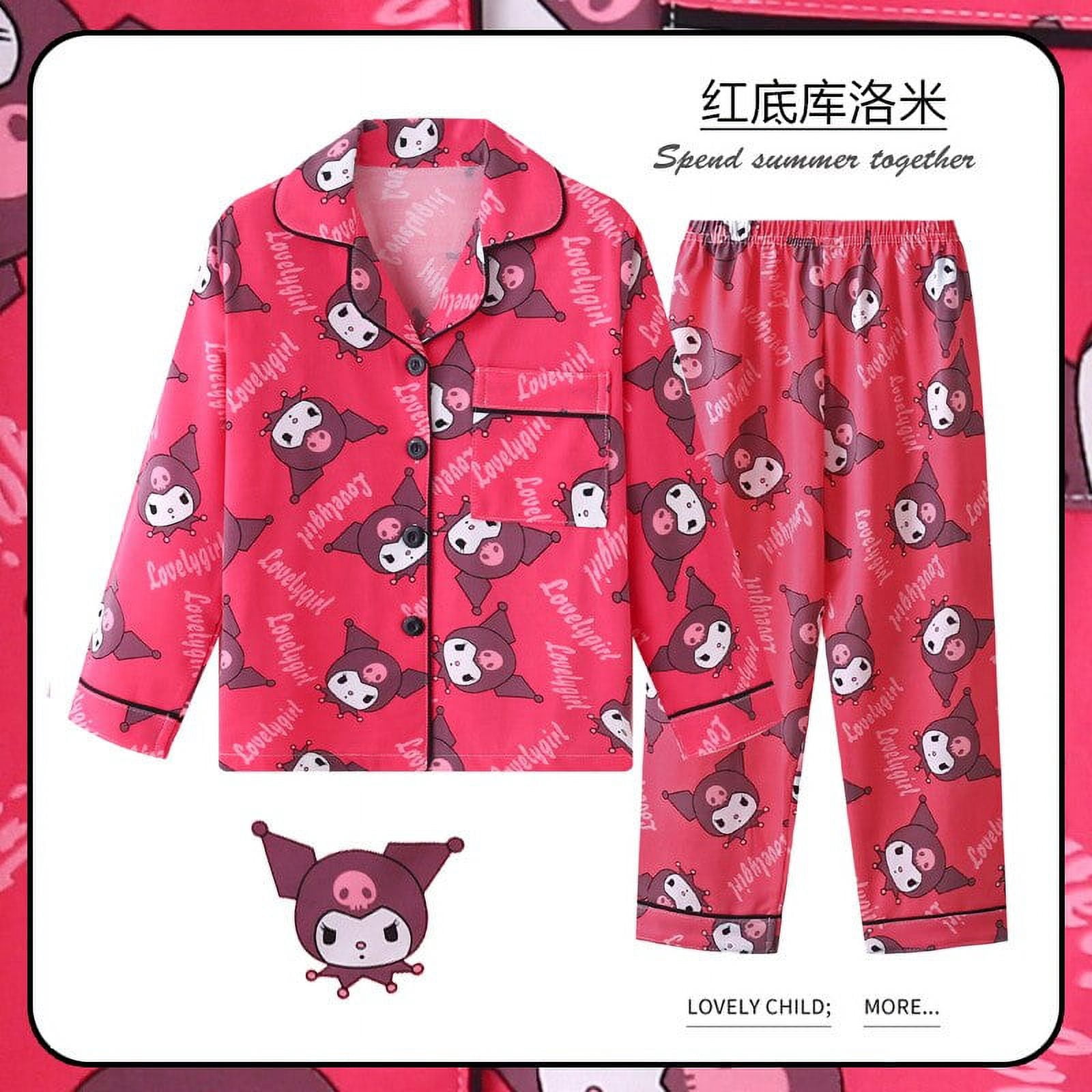 Kawaii Sanrio Hello Kitty Y2k Long Sleeve Pajamas Anime Cinnamoroll My ...