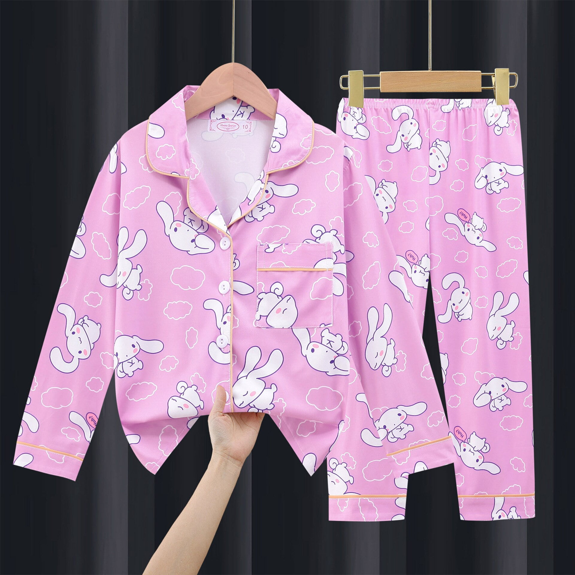 Kawaii Sanrio Hello Kitty Y2k Long Sleeve Pajamas Anime Cinnamoroll My ...
