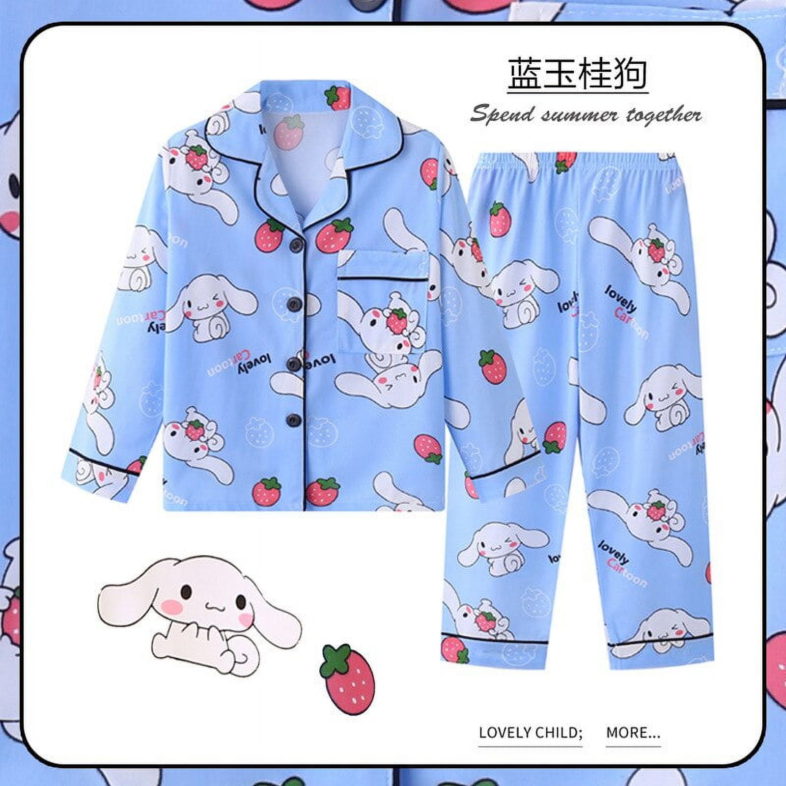 Kawaii Sanrio Hello Kitty Y2k Long Sleeve Pajamas Anime Cinnamoroll My ...