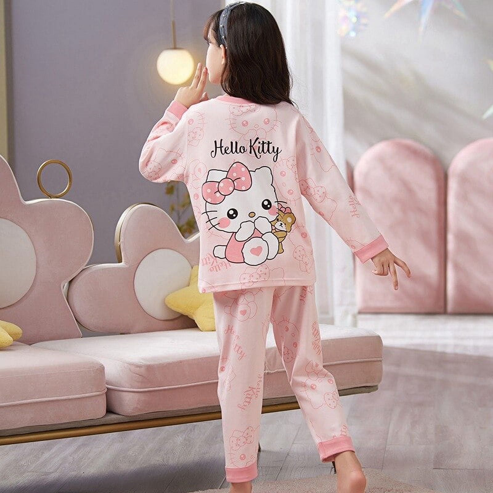 Kawaii Sanrio Hello Kitty Y2k Long Sleeve Pajamas Anime Cinnamoroll My ...